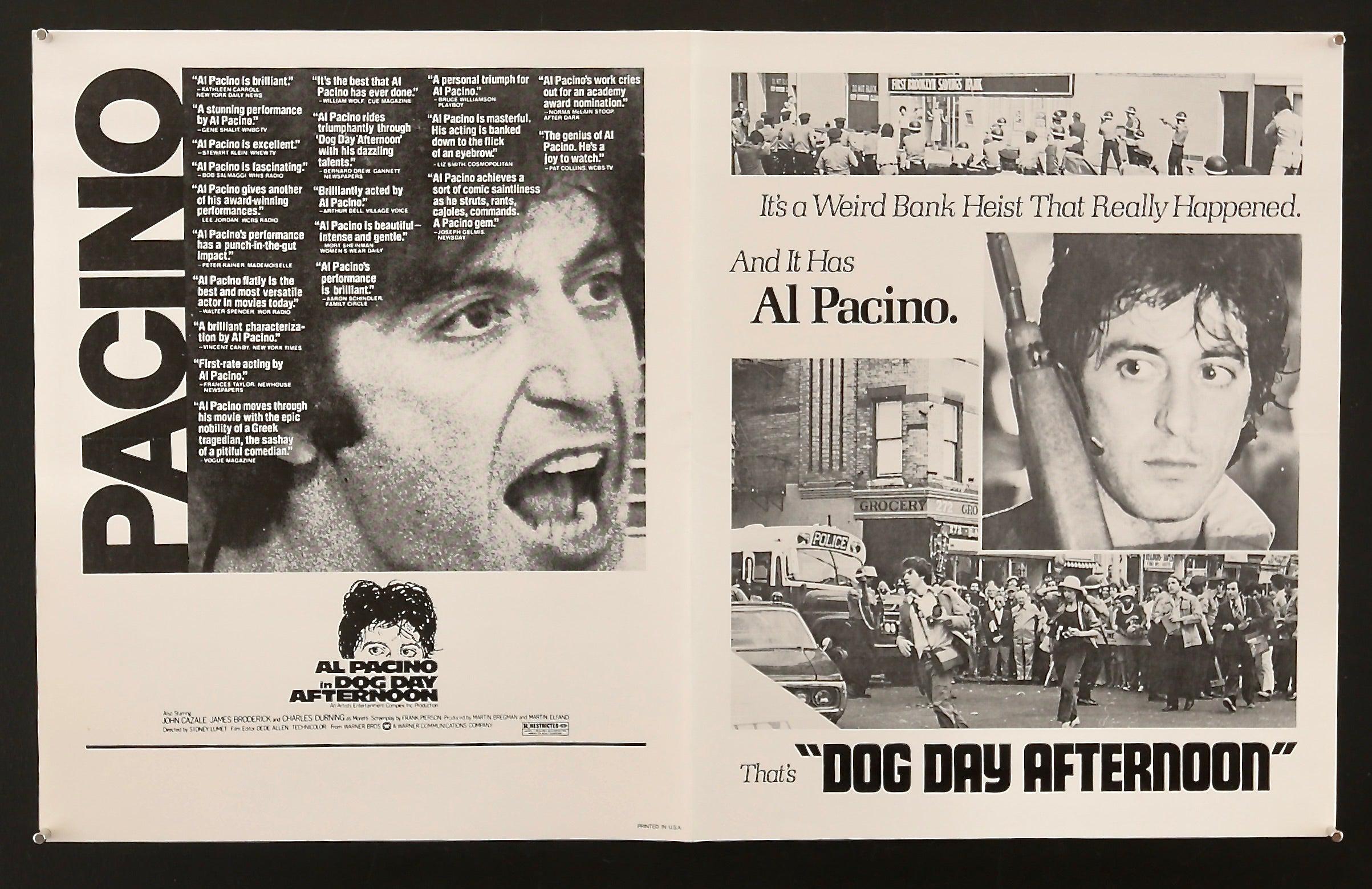 Dog Day Afternoon Movie Poster 1975 Pressbook