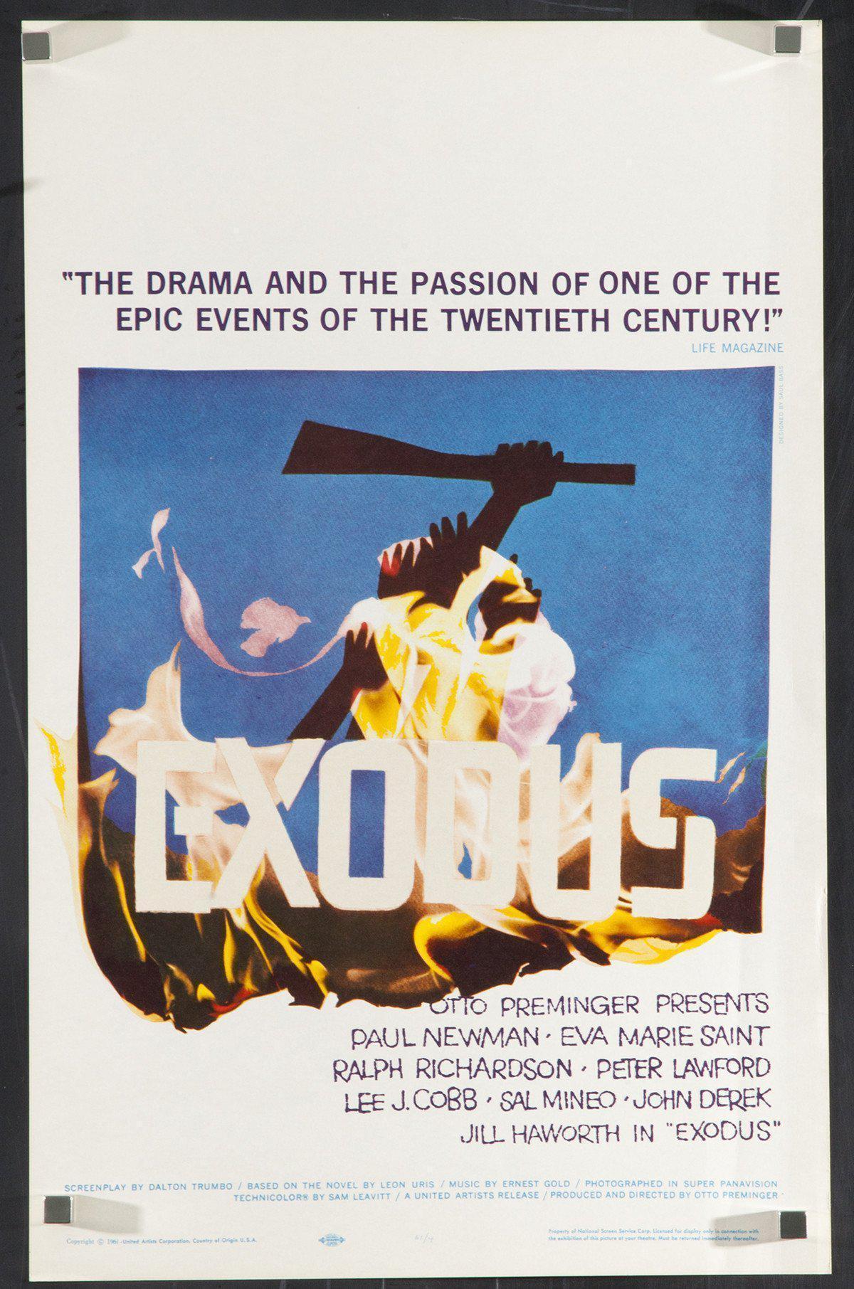 Exodus Movie Poster 1961 Window Card (14x22)