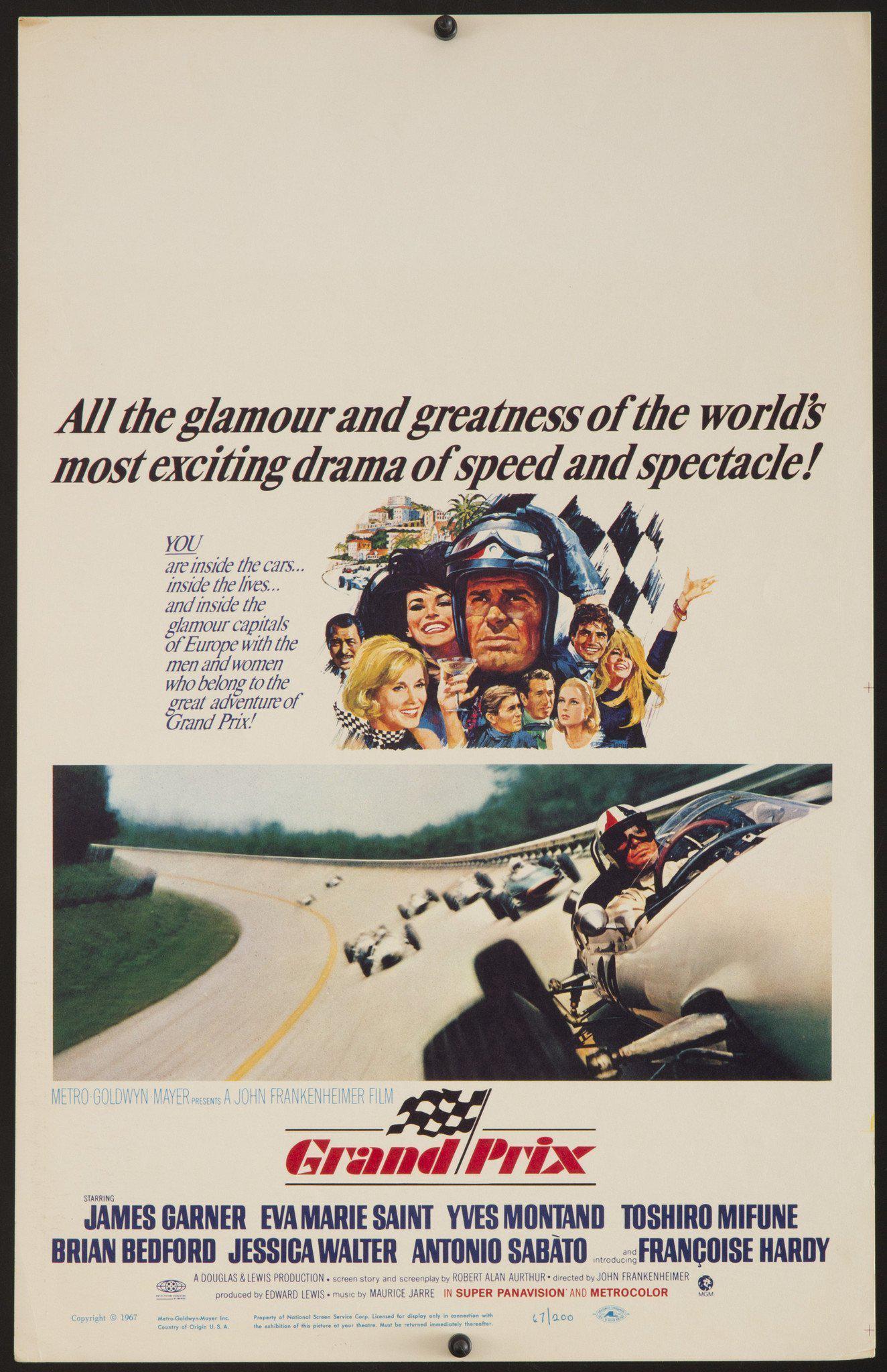 Grand Prix Movie Poster 1966 Window Card (14x22)