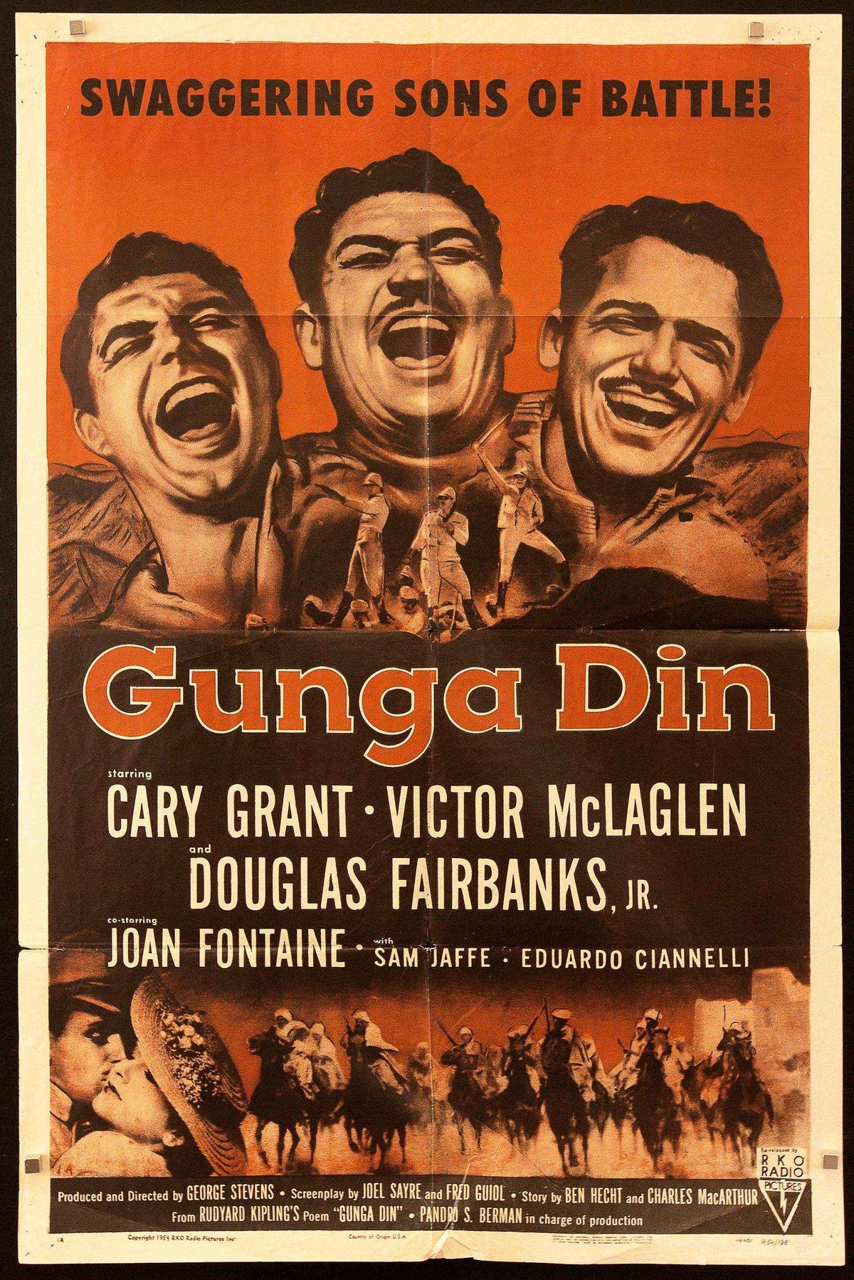 Gunga Din Movie Poster 1954 RI 1 Sheet (27x41)