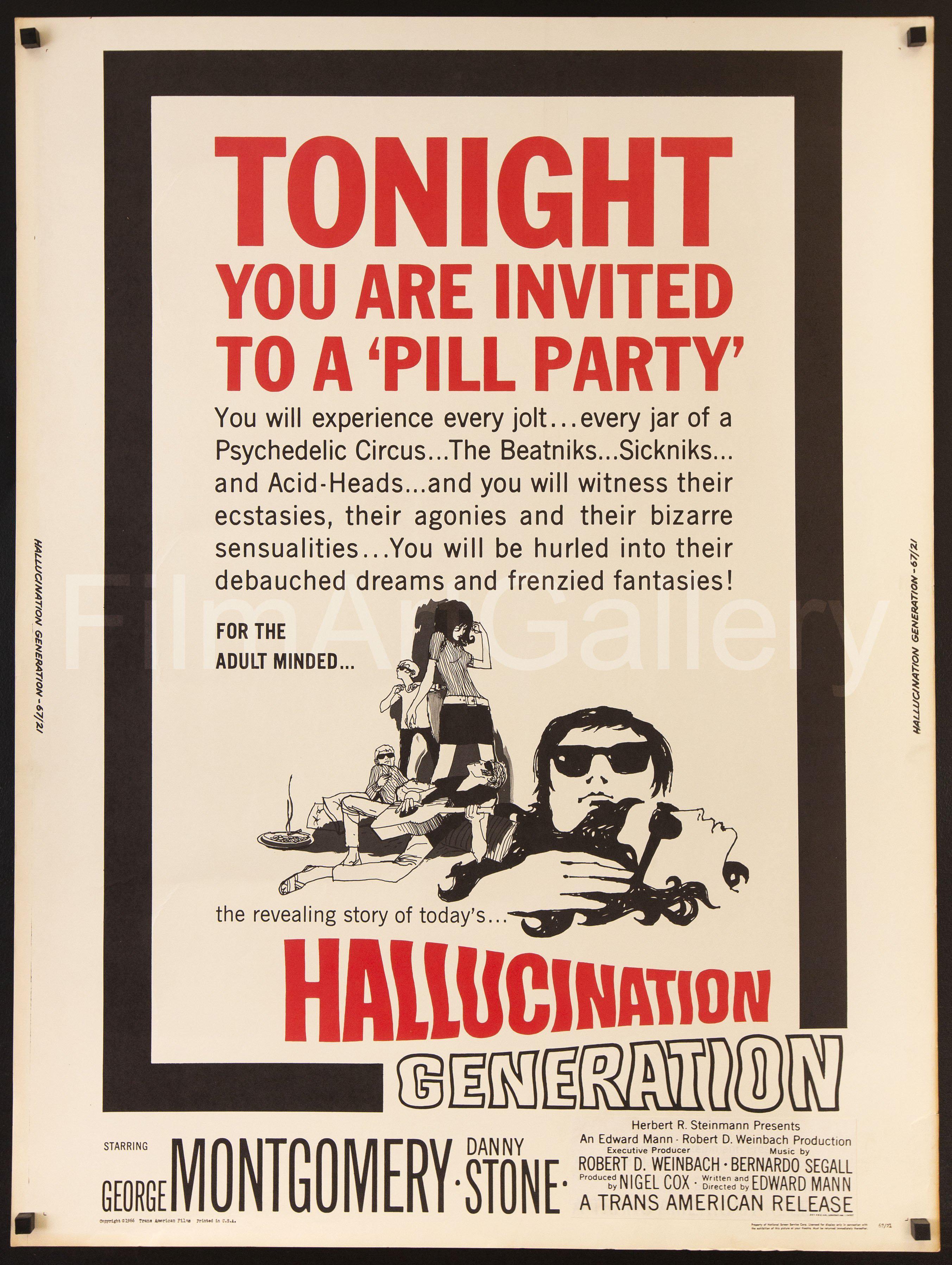 Hallucination Generation Movie Poster 1967 U.S. 30X40
