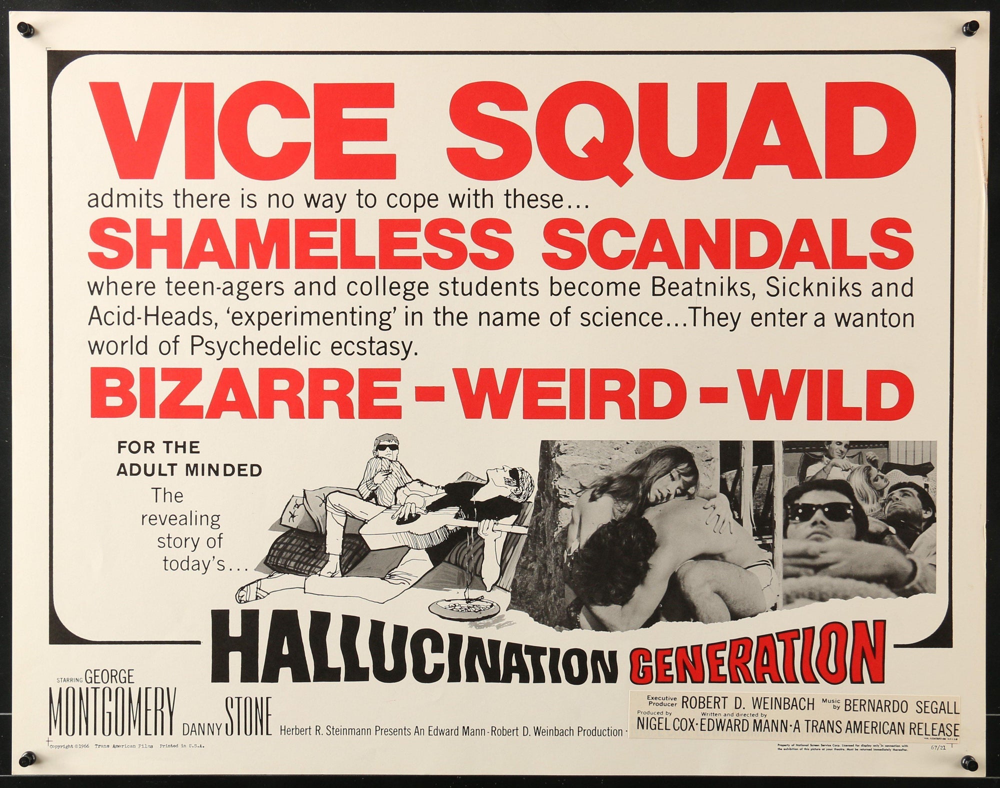 Hallucination Generation Movie Poster 1966 Half Sheet (22x28)
