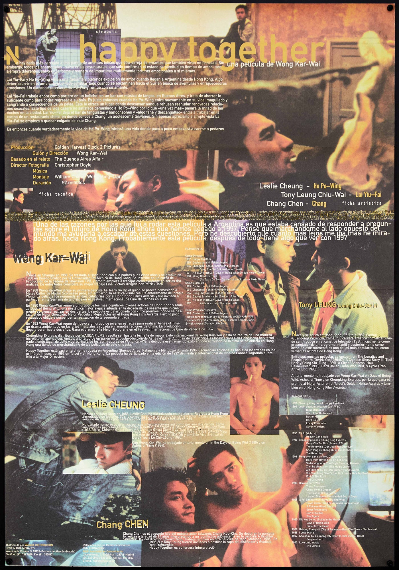 Happy Together Movie Poster 1997 1 Sheet (27x41)