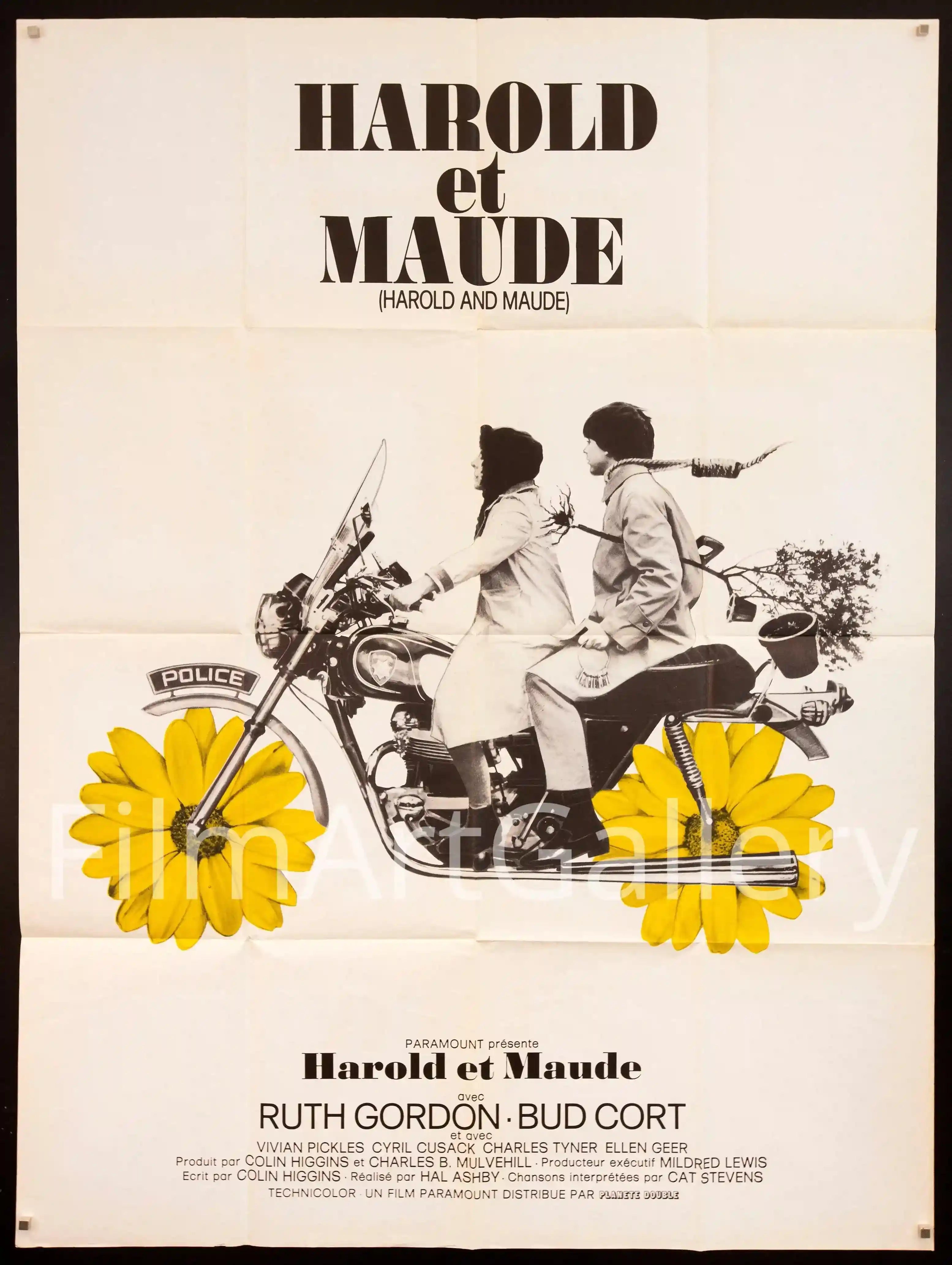 Harold and Maude Movie Poster 1980's RI French 1 panel (47x63)