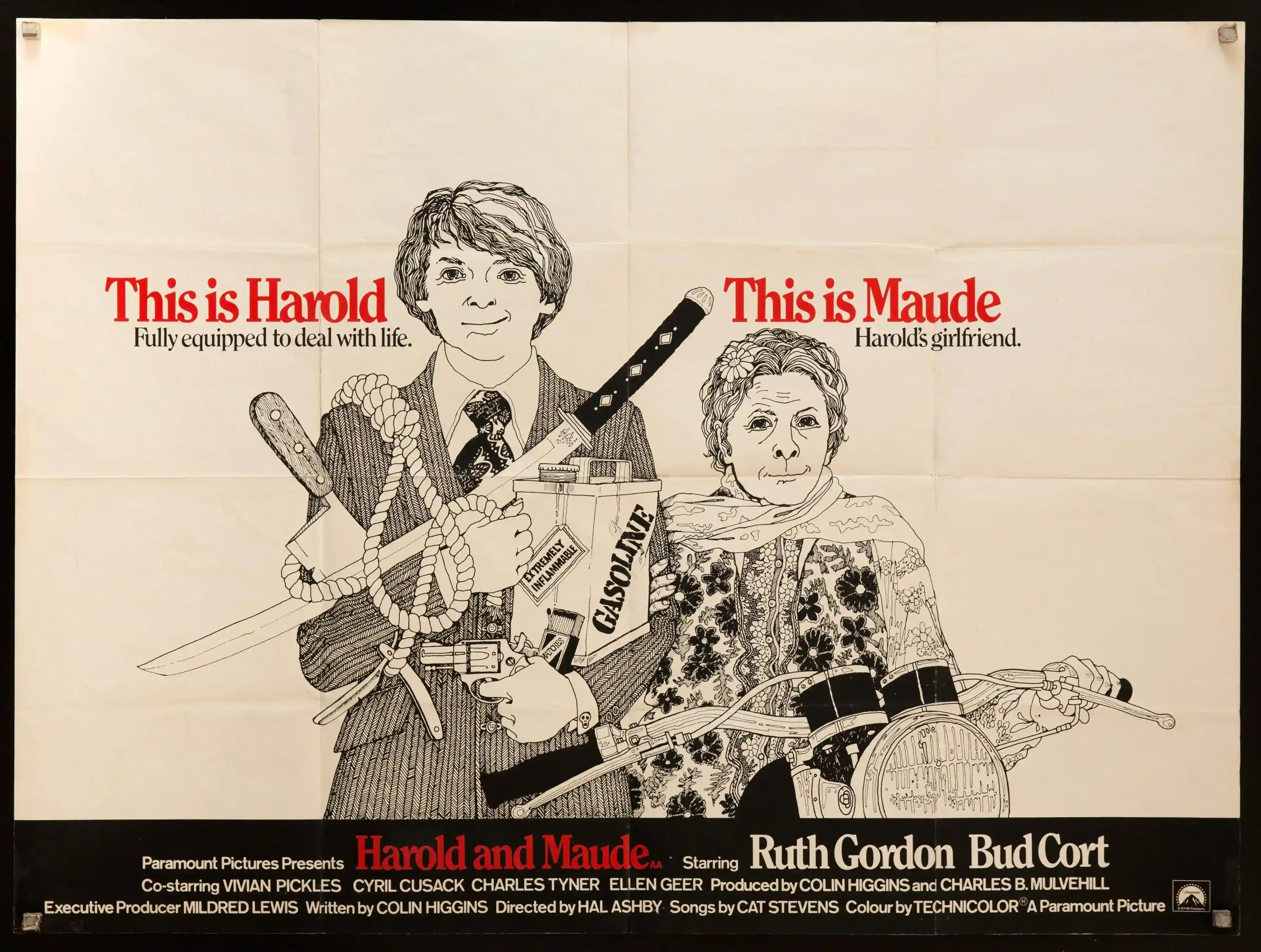 Harold and Maude Movie Poster 1972 British Quad (30x40)