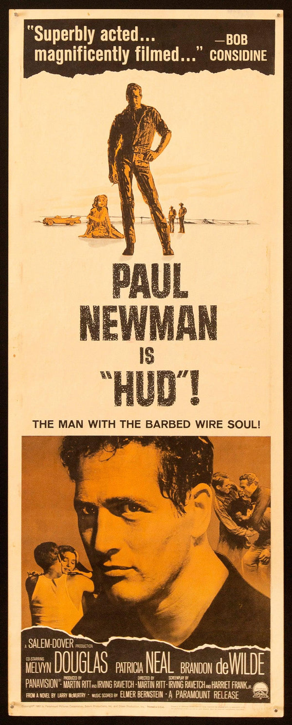 Hud Movie Poster 1963 Insert (14x36)