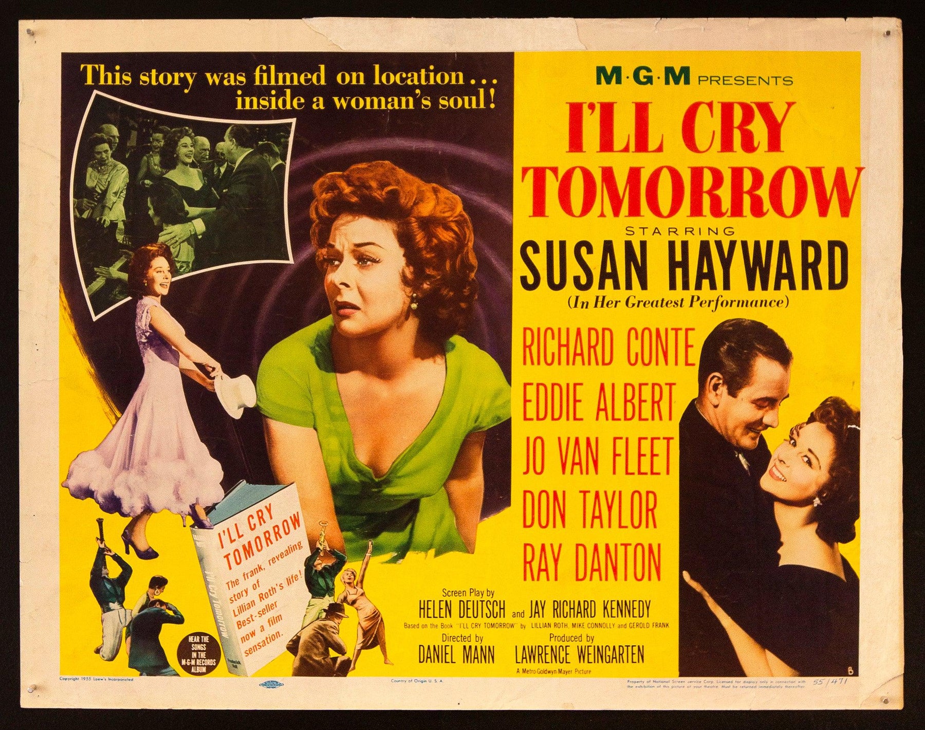 I'll Cry Tomorrow Movie Poster 1955 Half sheet (22x28)