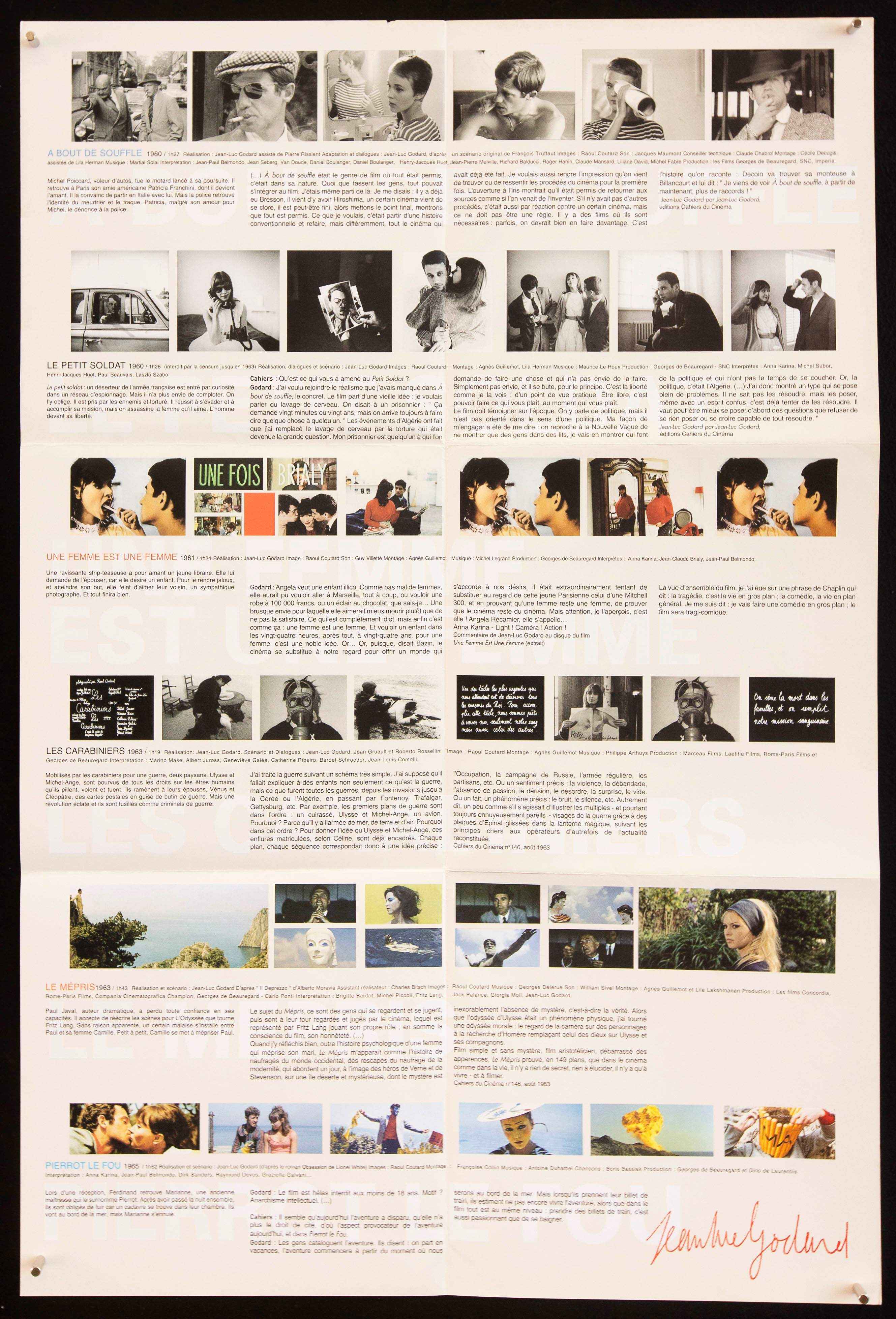 Jean-Luc Godard Festival Movie Poster 1990s French mini (16x23)