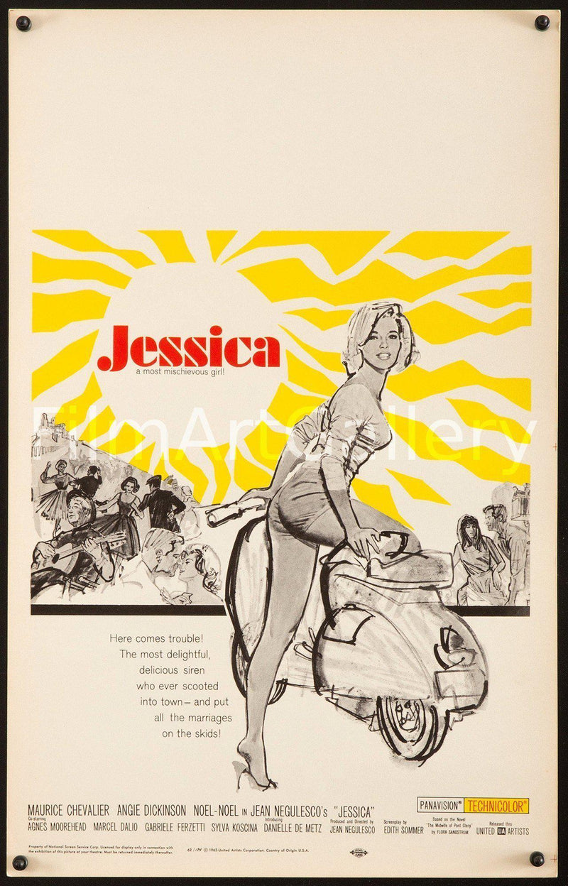 Jessica Movie Poster 1962 Window Card (14x22)