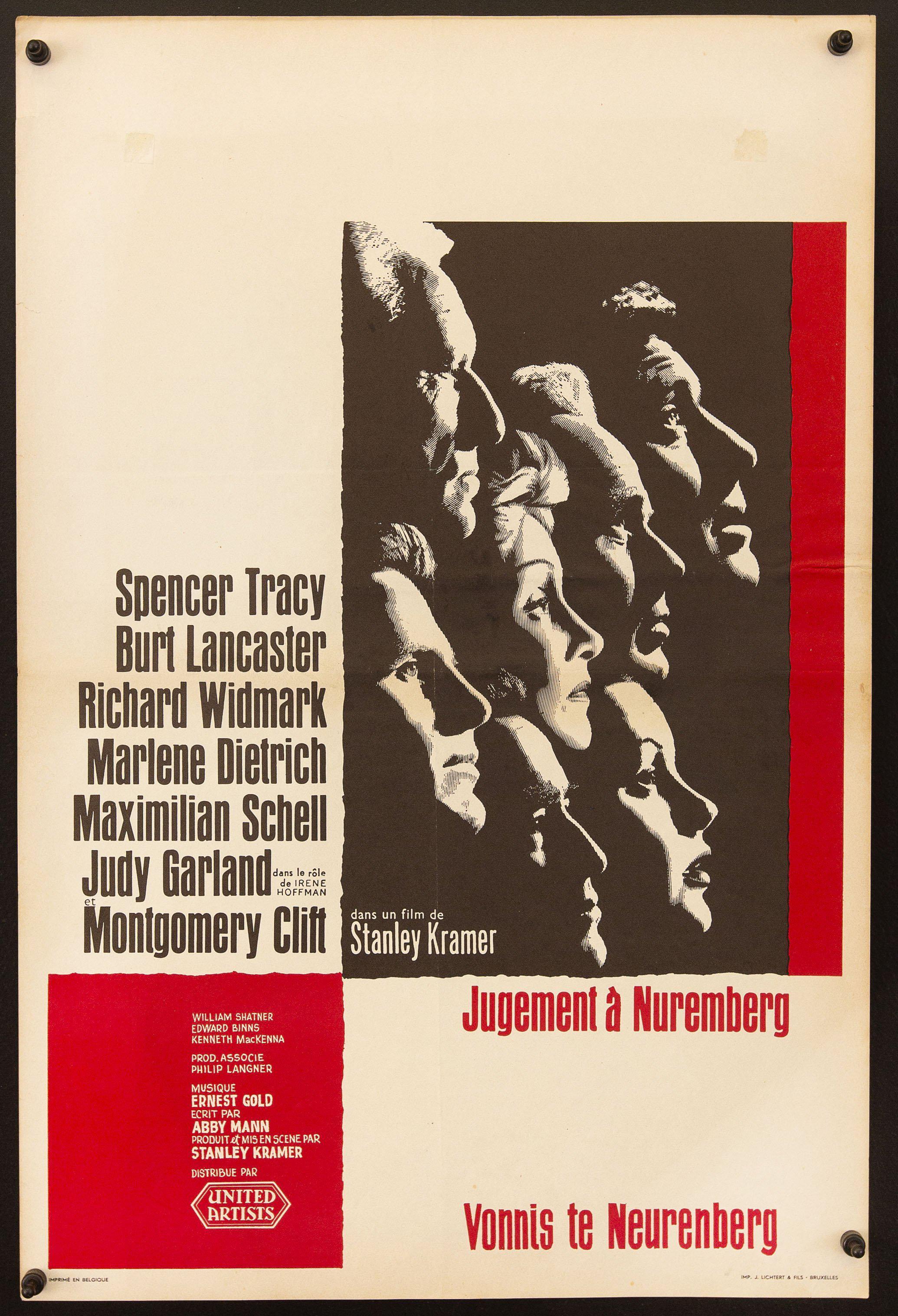 Judgment at Nuremberg Movie Poster 1961 Belgian (14x22)