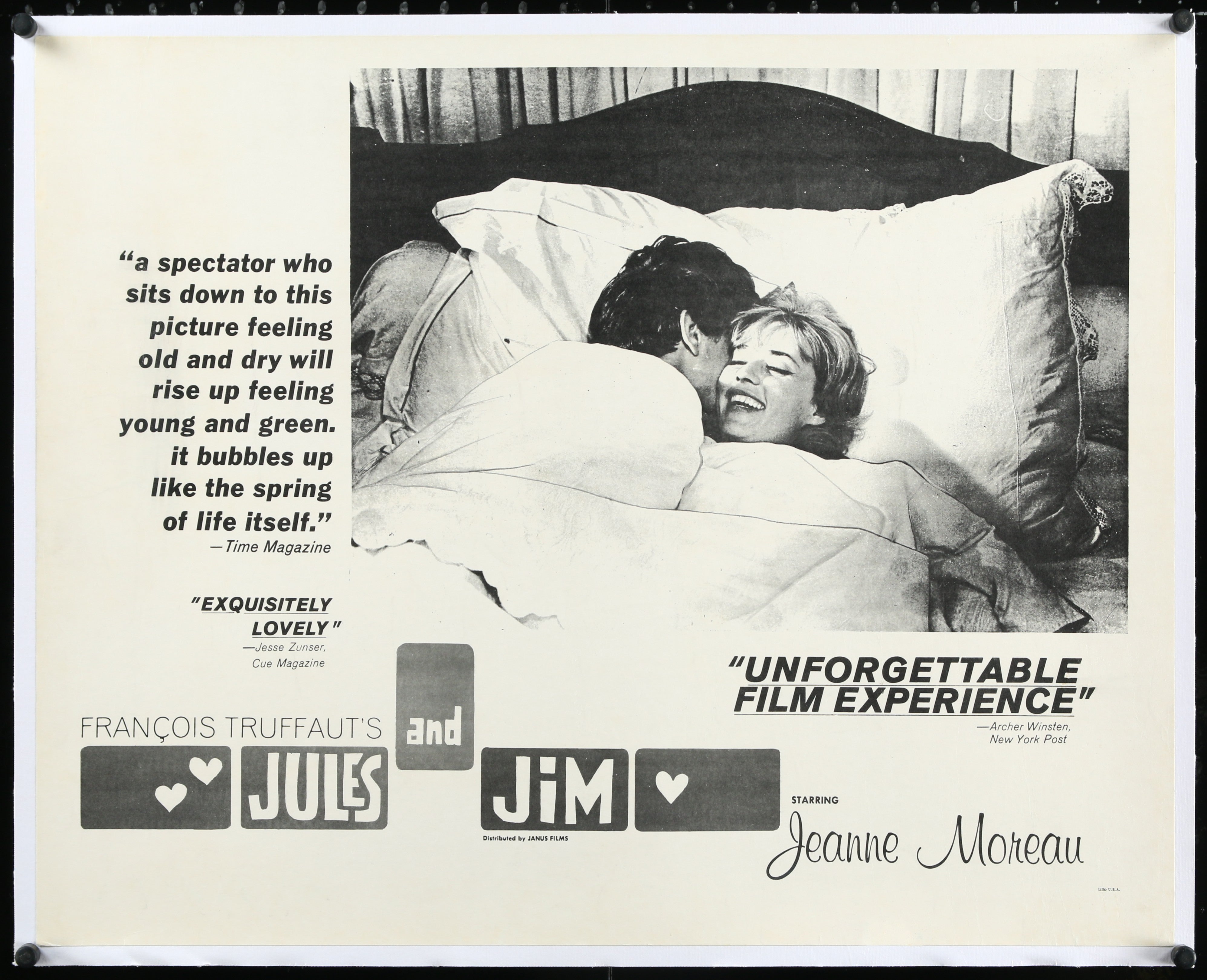 Jules & Jim Movie Poster 1962 Half sheet (22x28)