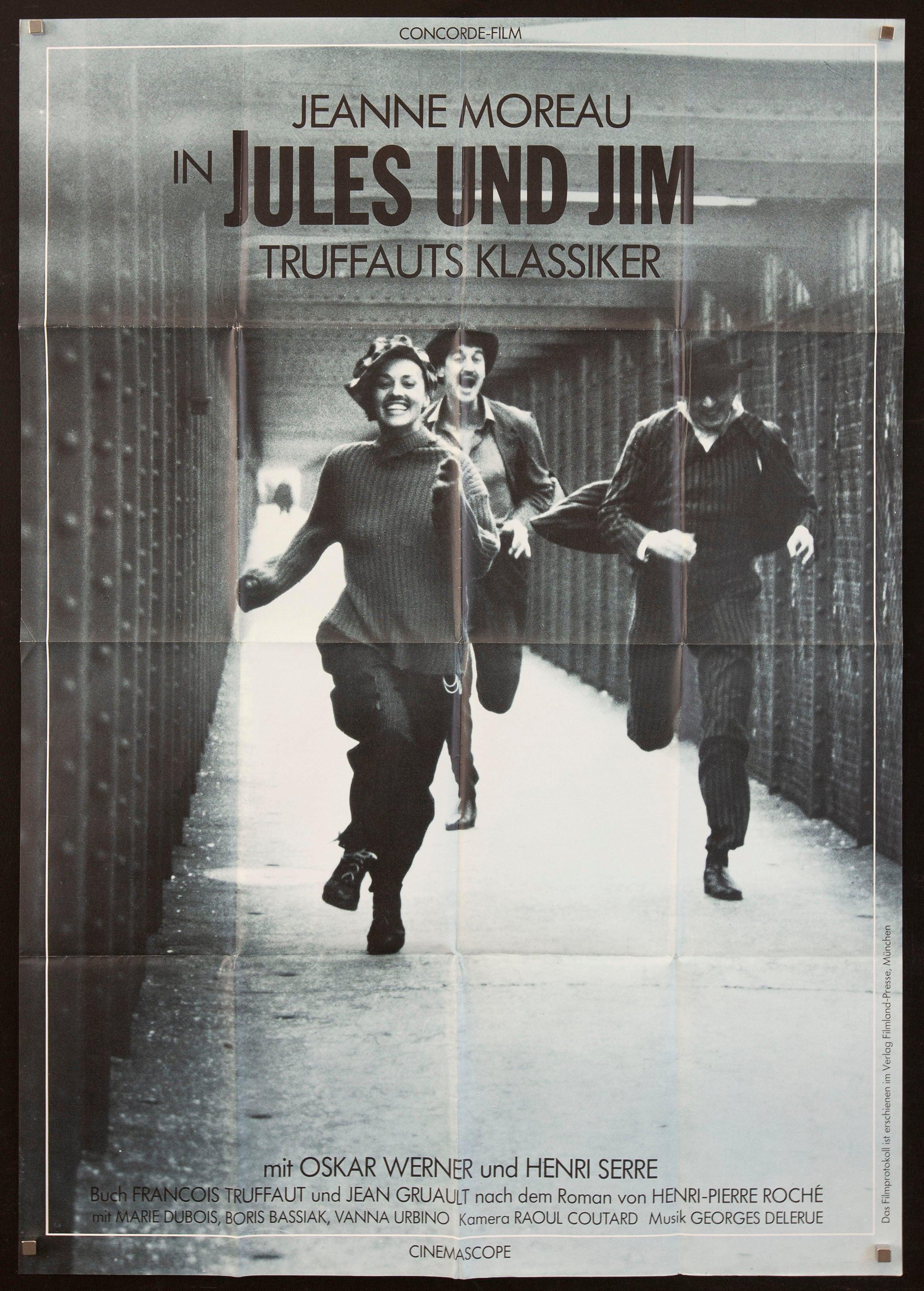Jules & Jim Movie Poster 1986 RI German A0 (33x46)