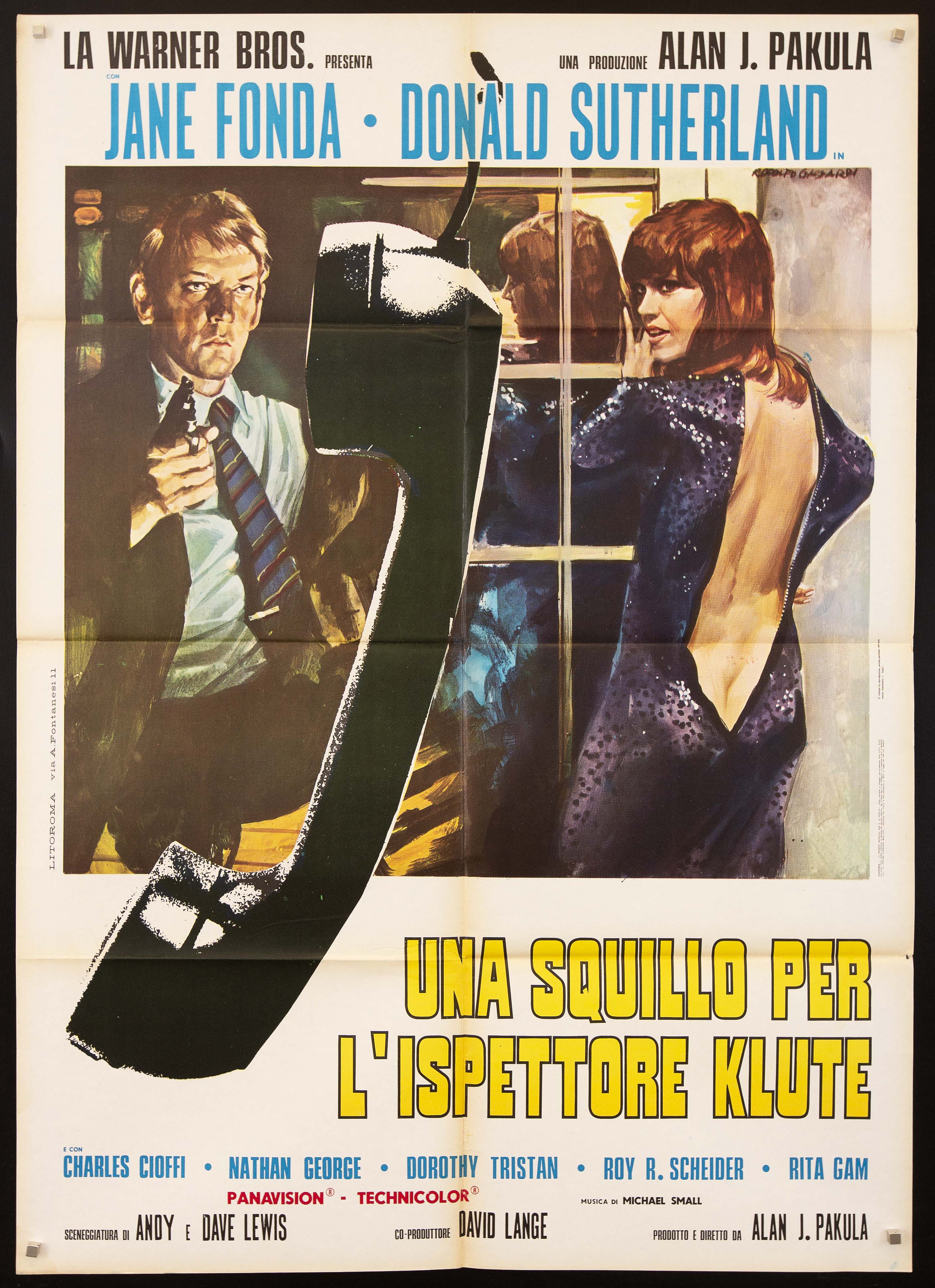 Klute Movie Poster 1970's RI Italian 2 Foglio (39x55)