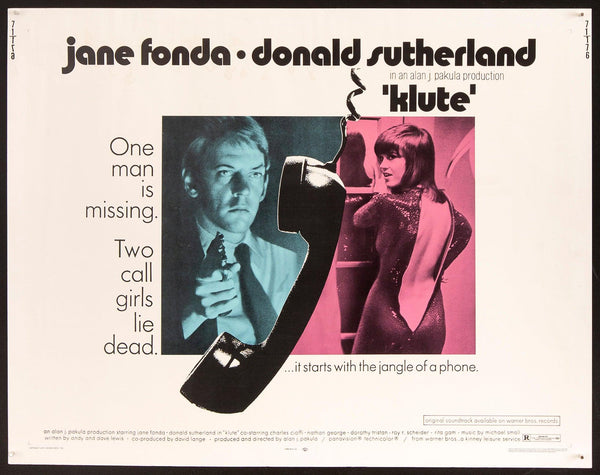 Klute Movie Poster 1971 Half Sheet (22x28)