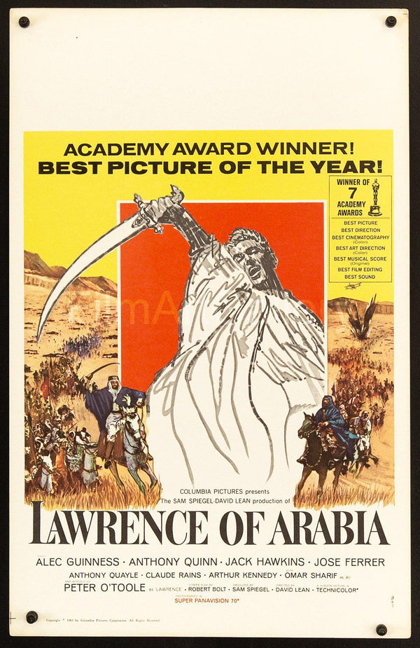 Lawrence of Arabia Movie Poster 1963 Window Card (14x22)