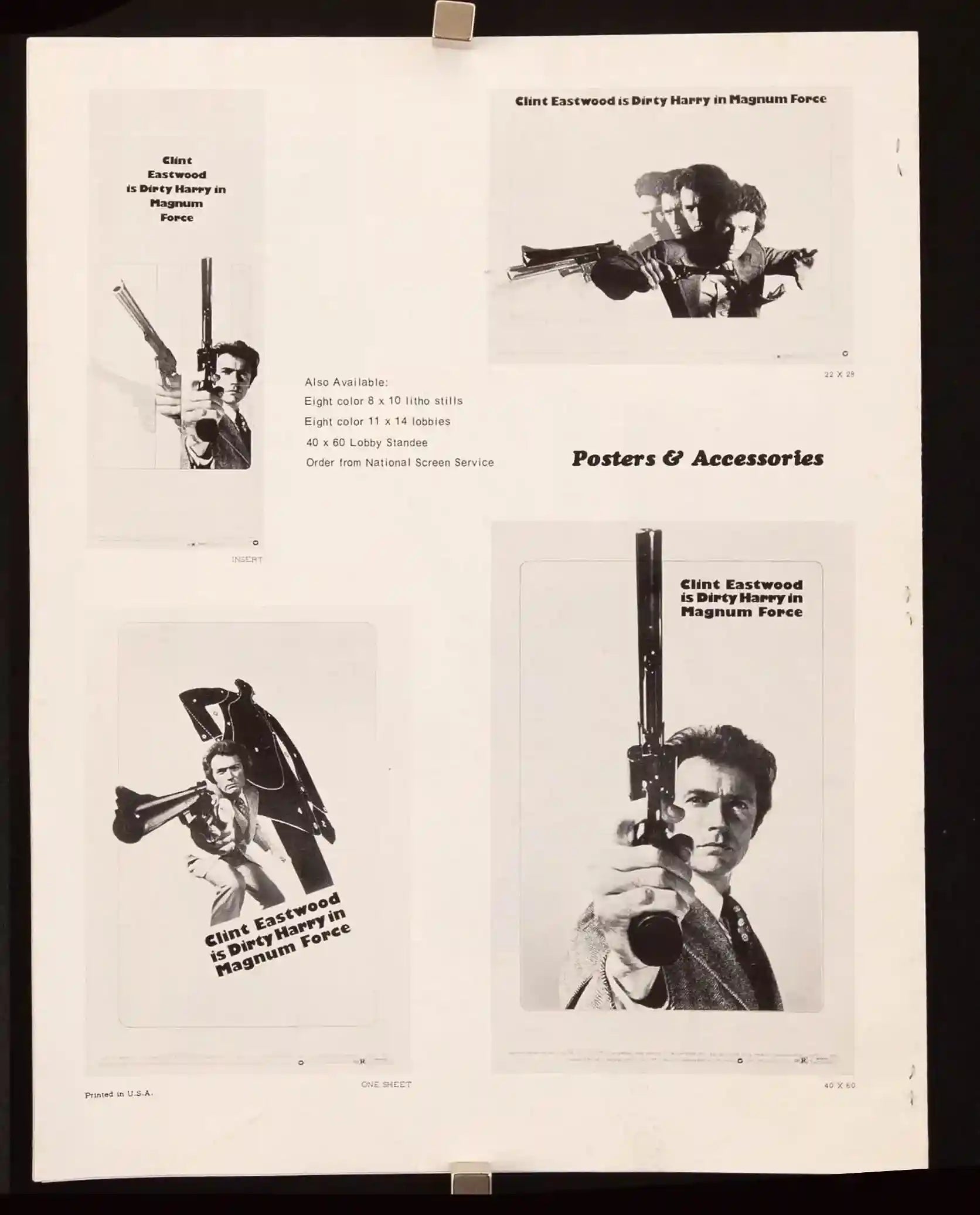 Magnum Force Movie Poster 1973 Pressbook