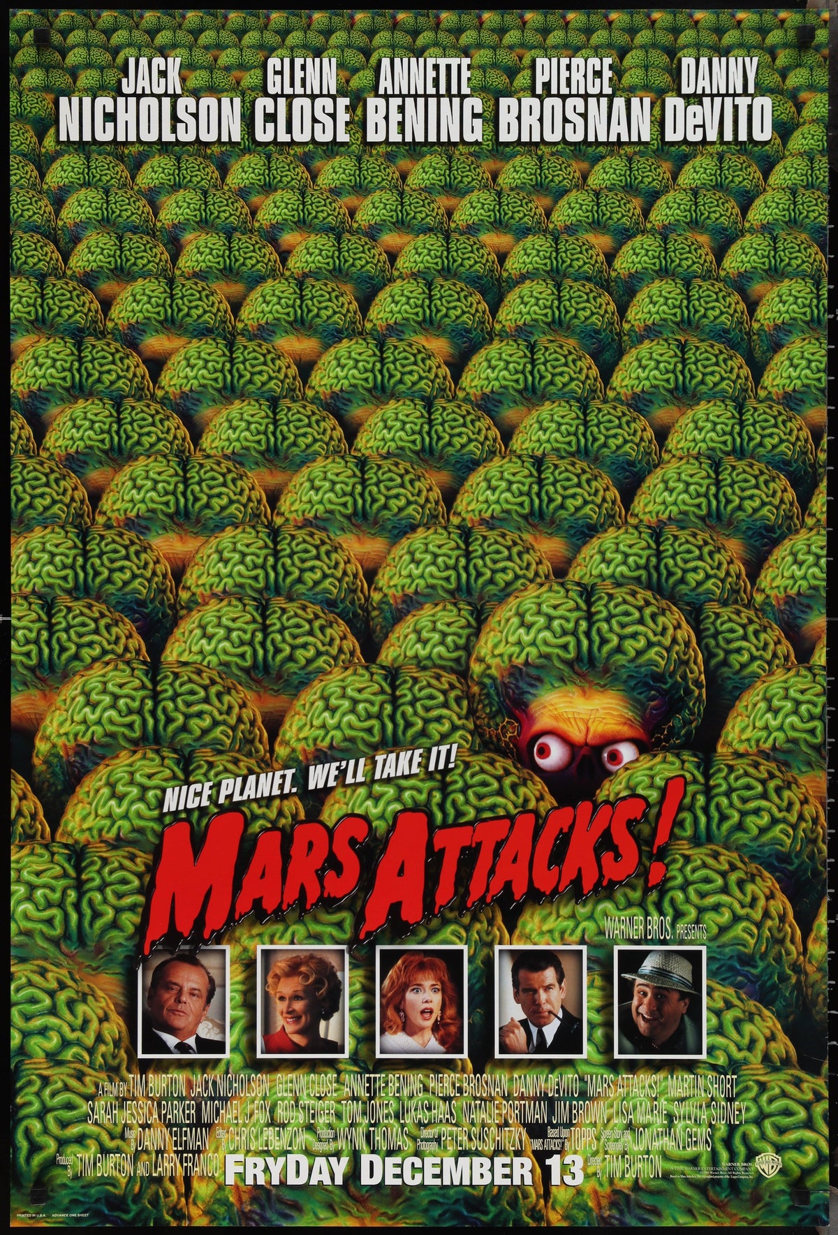 Mars Attacks! Movie Poster 1996 1 Sheet (27x41) - Film Art Gallery