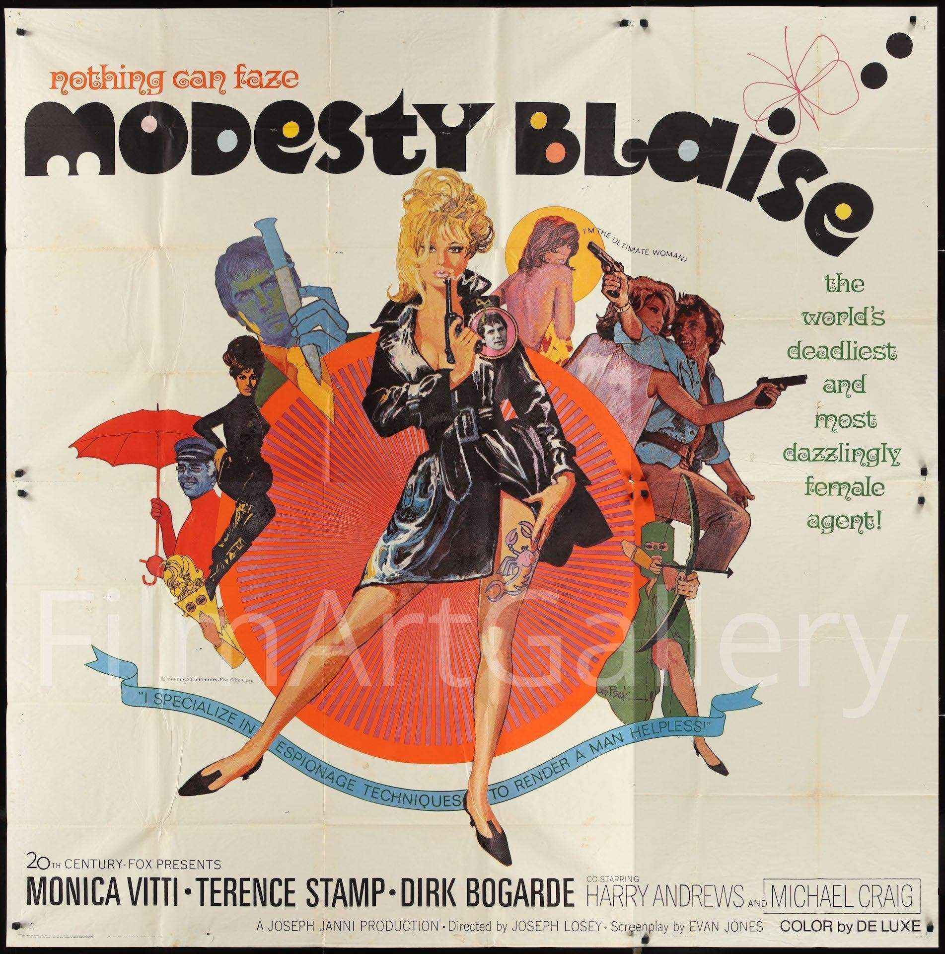 Modesty Blaise Movie Poster 1966 6 Sheet (81x81)