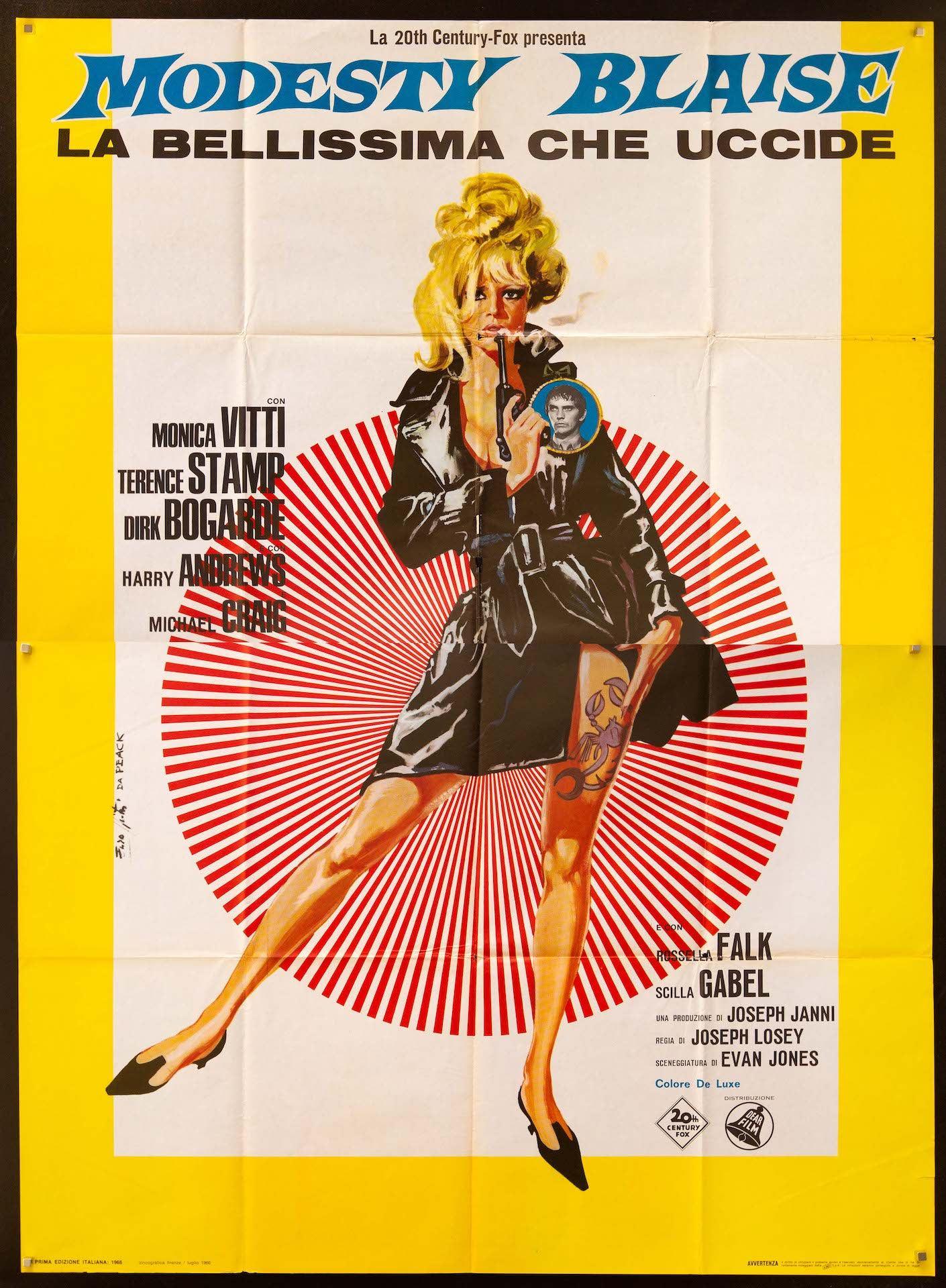 Modesty Blaise Movie Poster 1966 Italian 4 foglio (55x78)