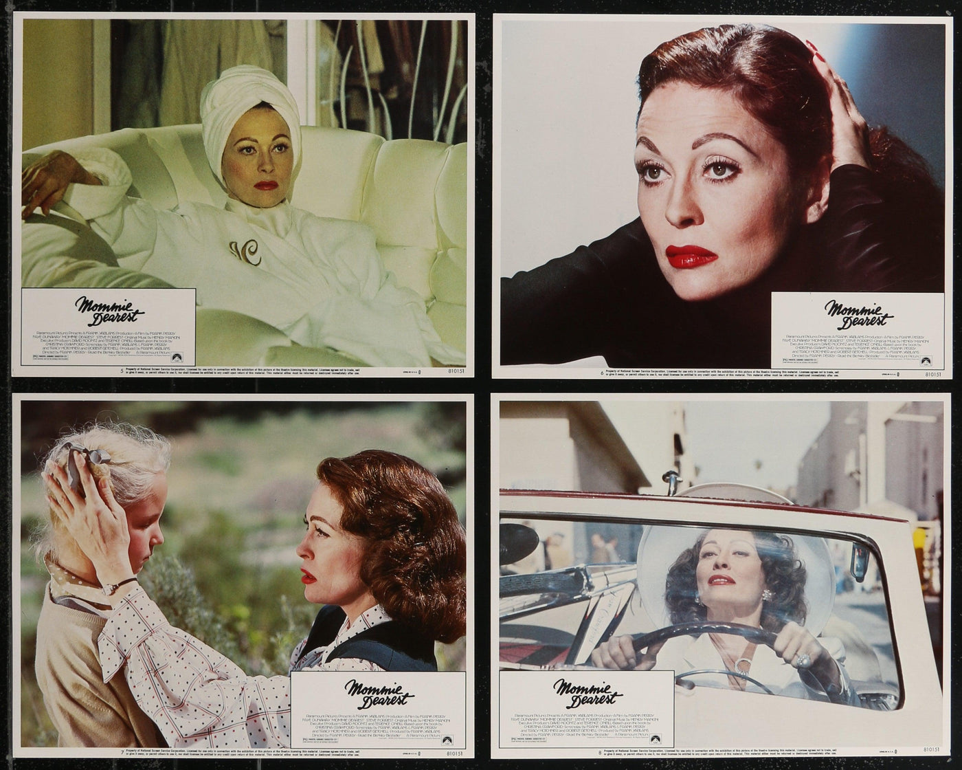 Mommie Dearest Movie Poster 1981 Lobby Card Set (8-11x14)