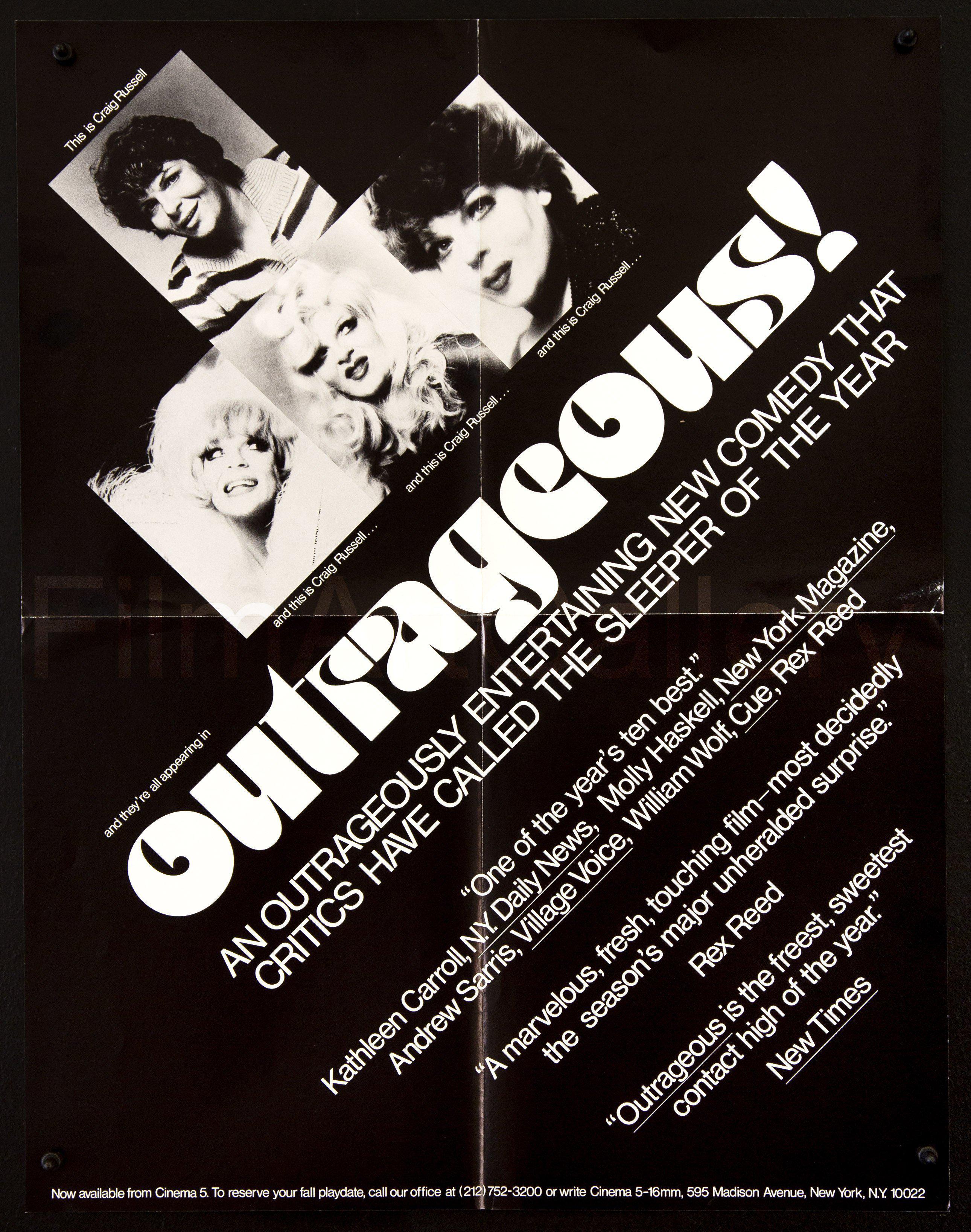 Outrageous! Movie Poster 1977 17x22