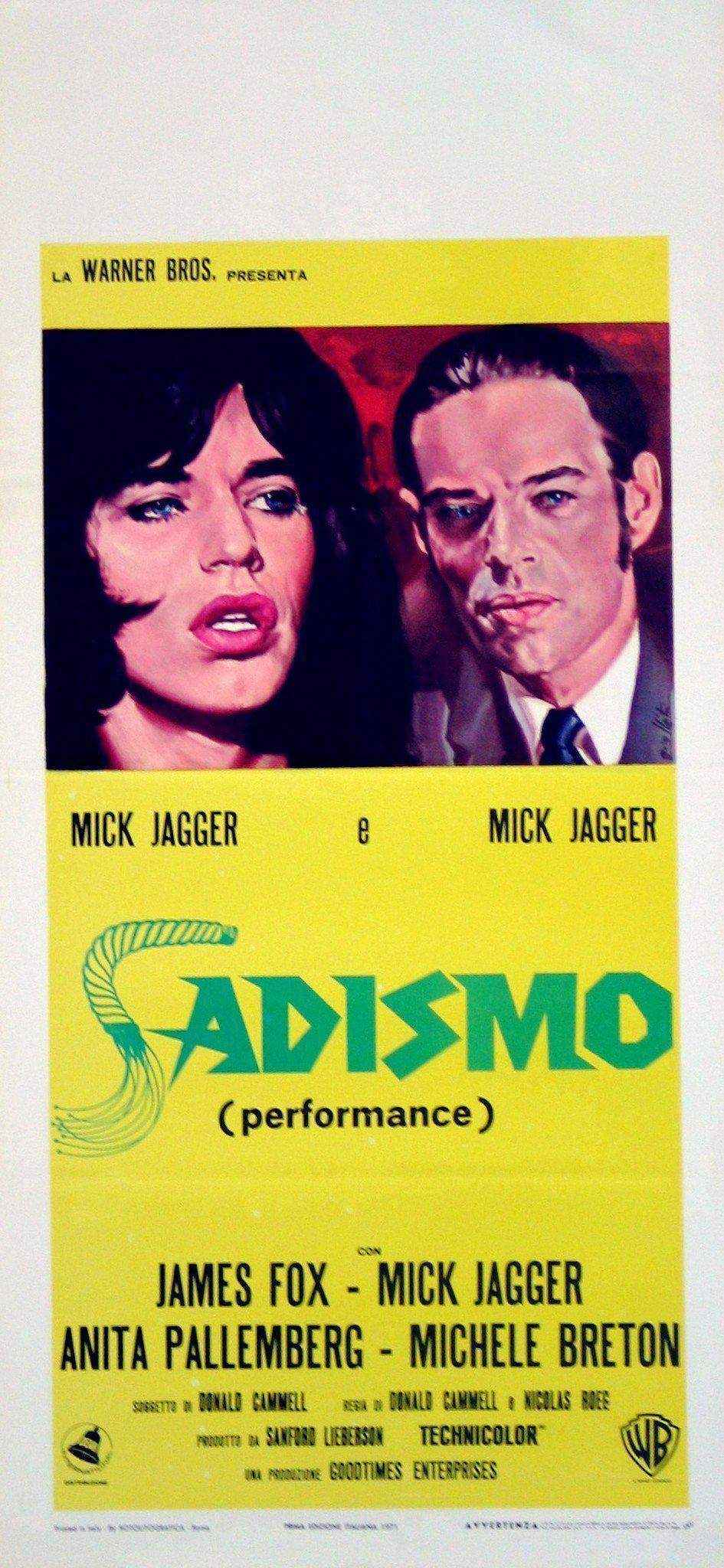 Performance Movie Poster 1971 Italian Locandina (13x28)