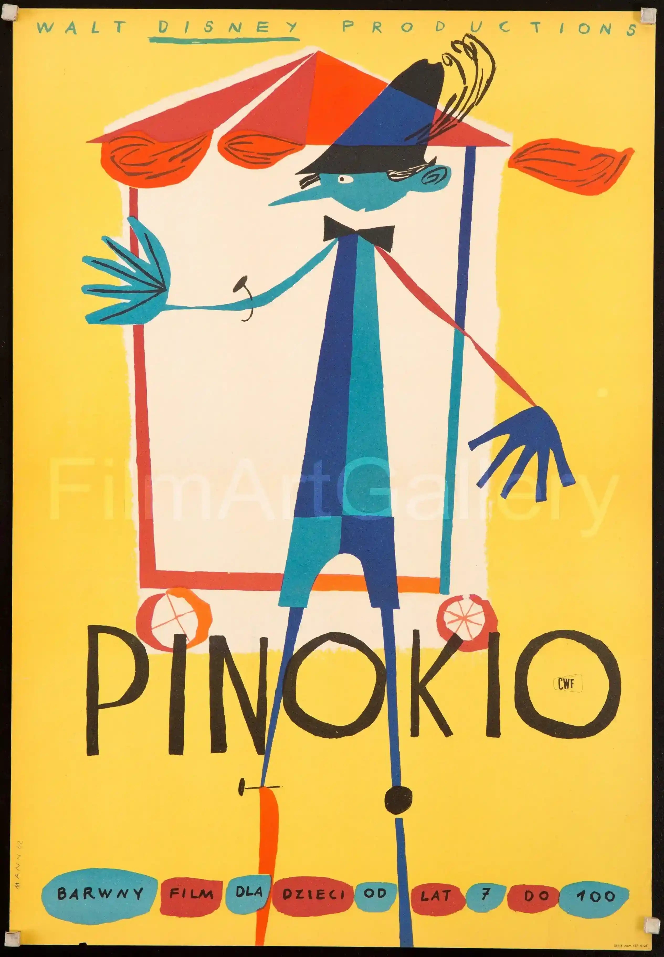 Pinocchio Movie Poster 1964 Polish A1 (23x33)