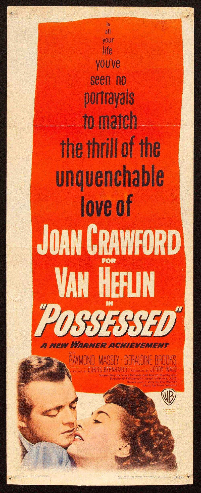 Possessed Movie Poster 1947 Insert (14x36)