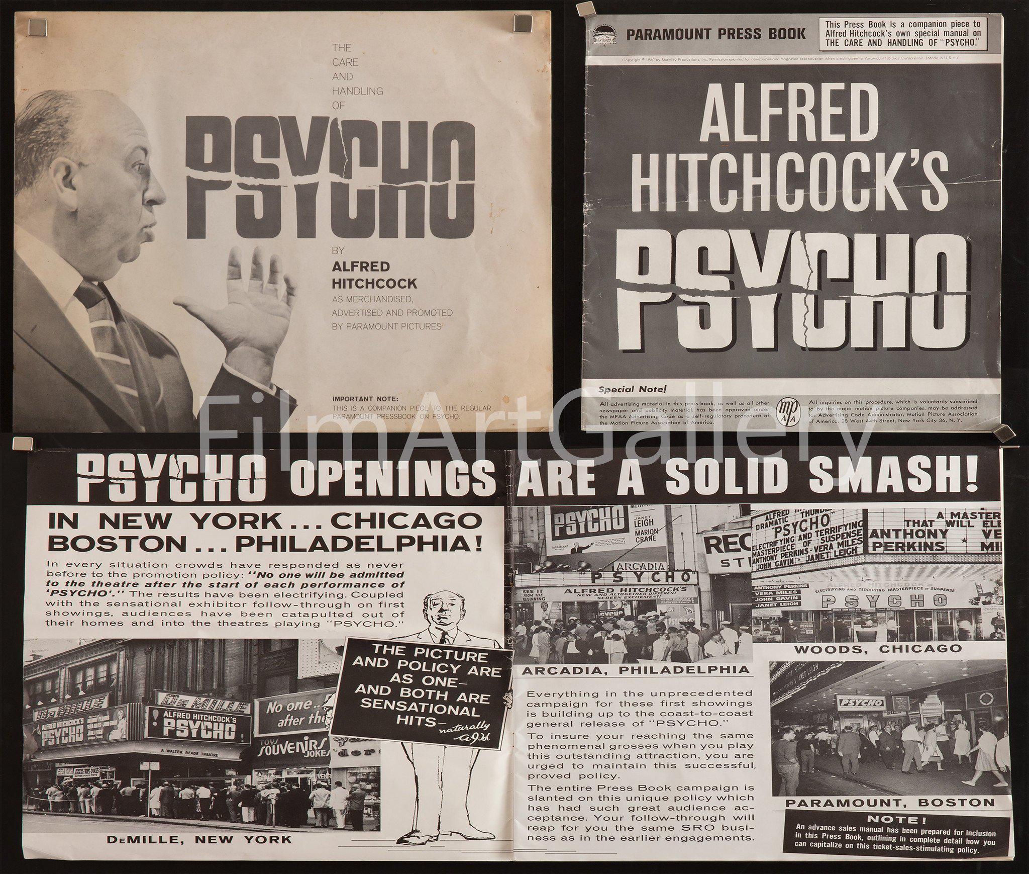 Psycho Movie Poster 1960 Pressbook w/supplement