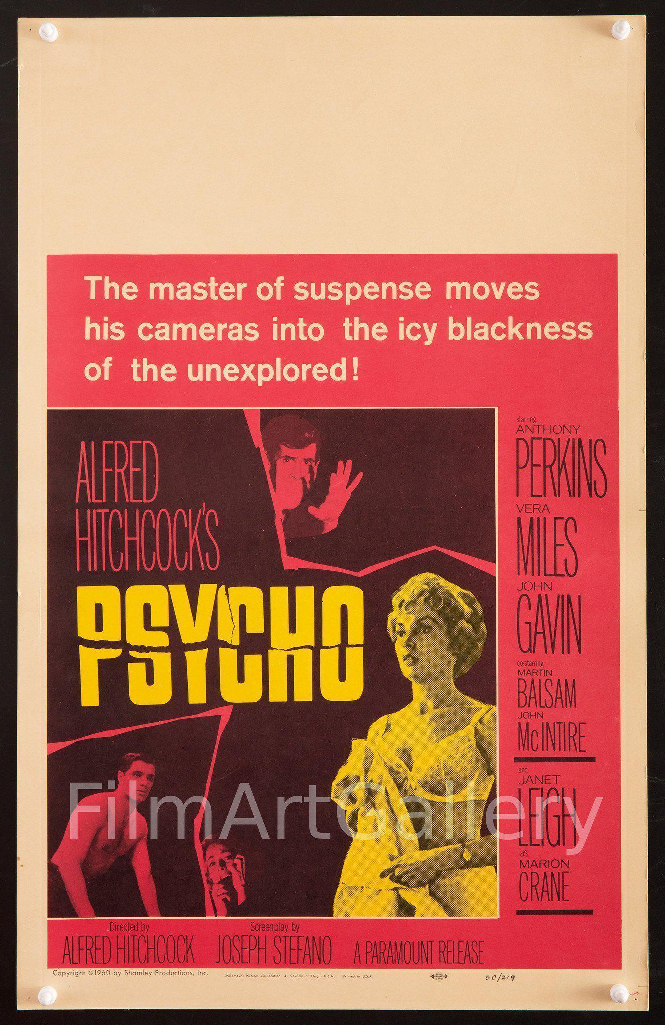 Psycho Movie Poster 1960 Window Card (14x22)