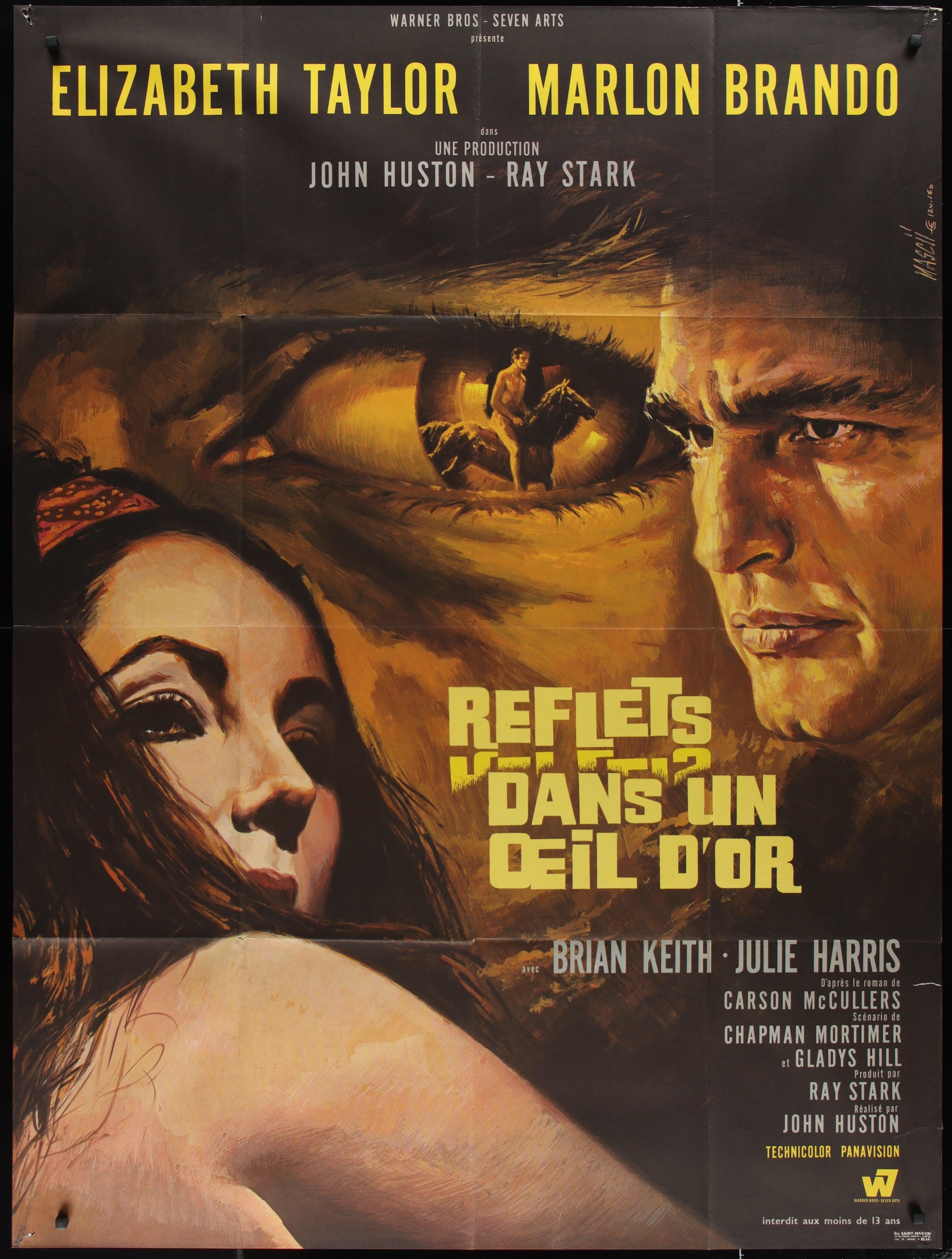 Reflections in a Golden Eye Movie Poster 1967 French 1 Panel