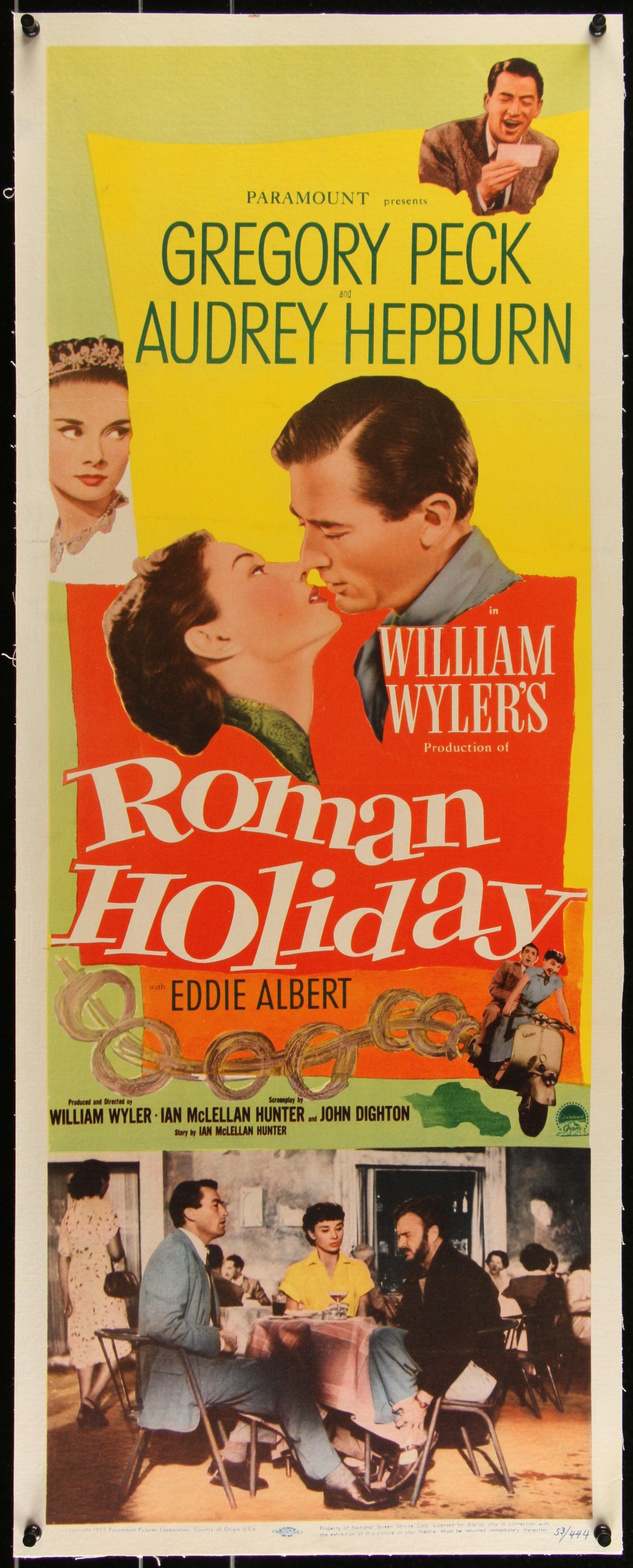 Roman Holiday Movie Poster 1953 Insert (14x36)