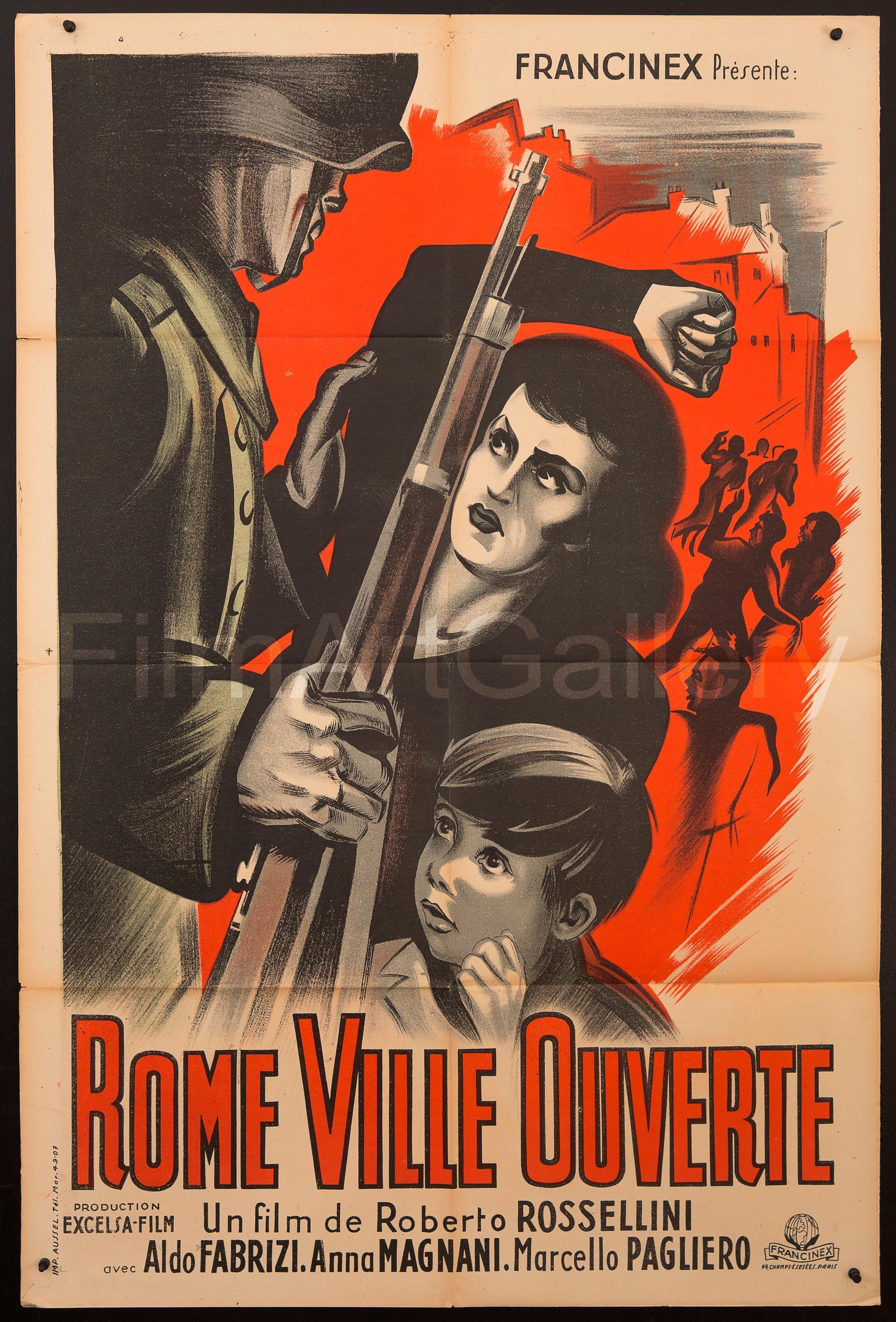 Rome Open City (Rome Citta Aperta) Movie Poster 1947 French