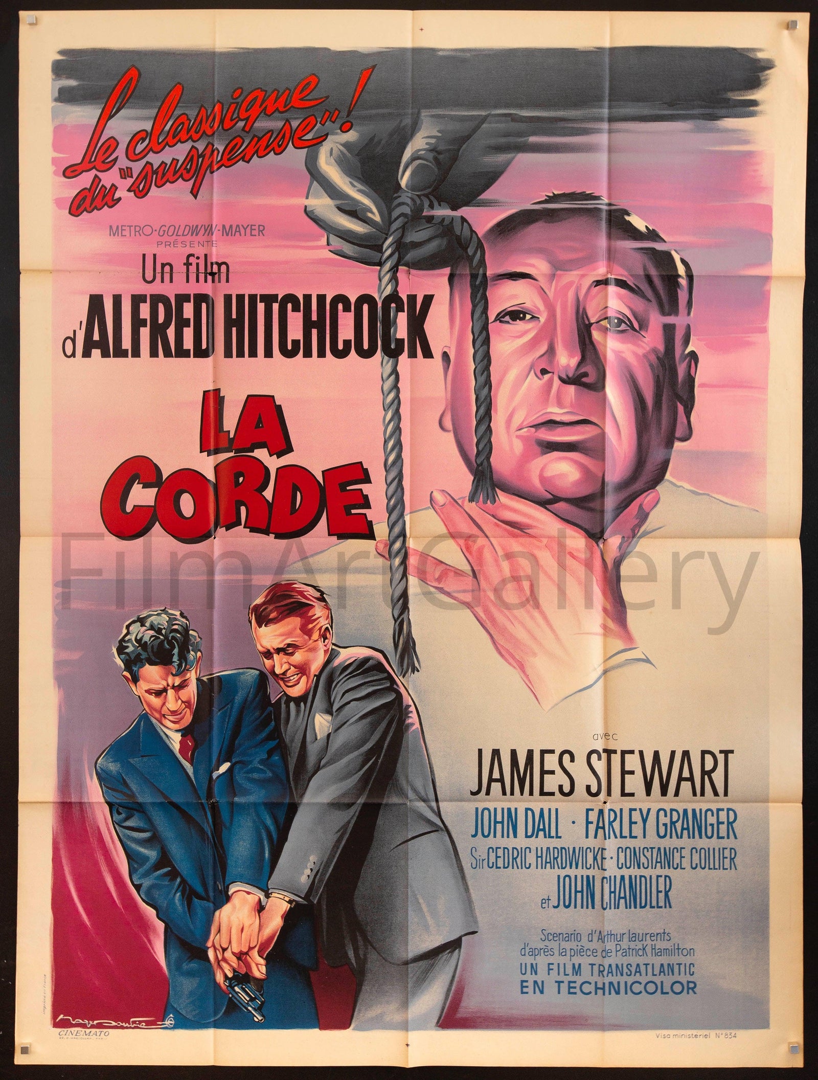 Rope Movie Poster 1963 RI French 1 panel (47x63)
