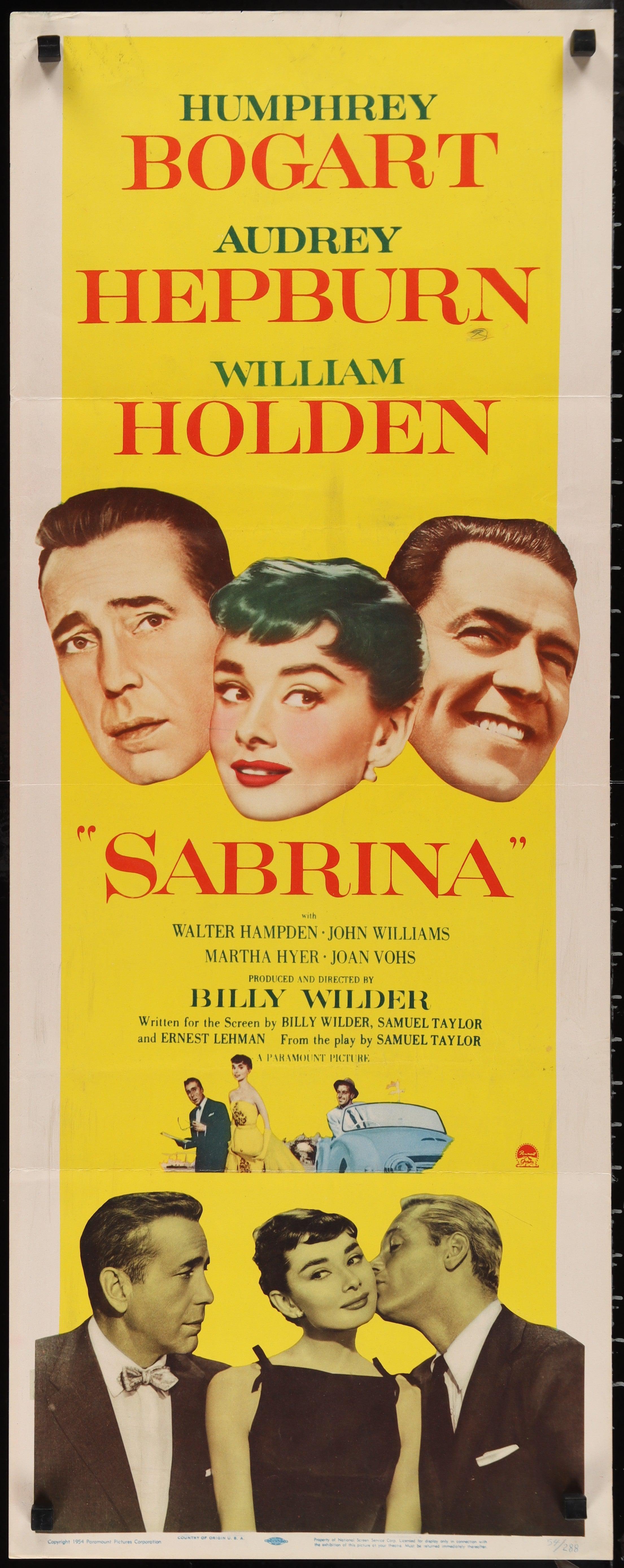 Sabrina Movie Poster 1954 Insert (14x36)