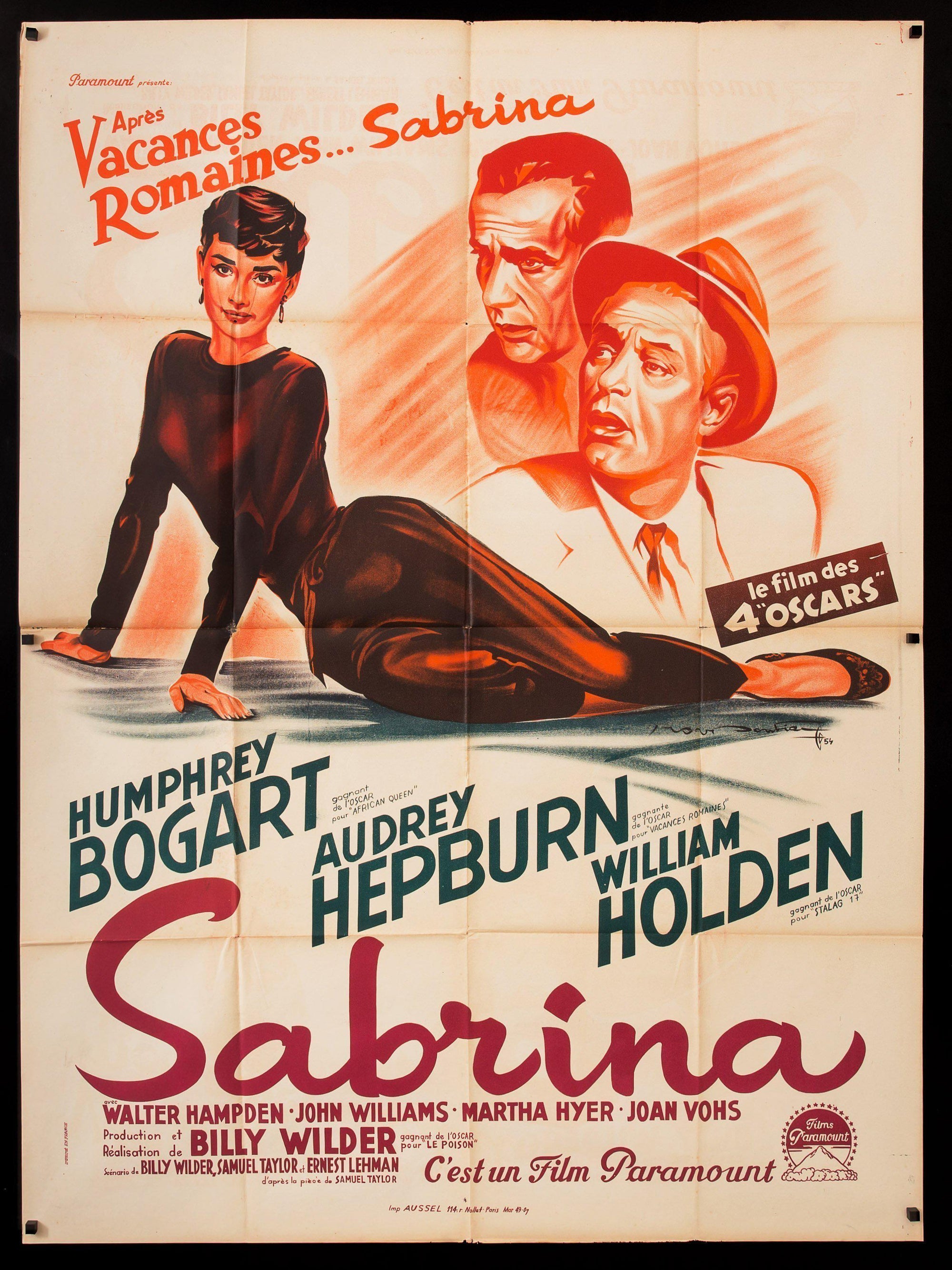 Sabrina Movie Poster 1950's French 1 panel (47x63)
