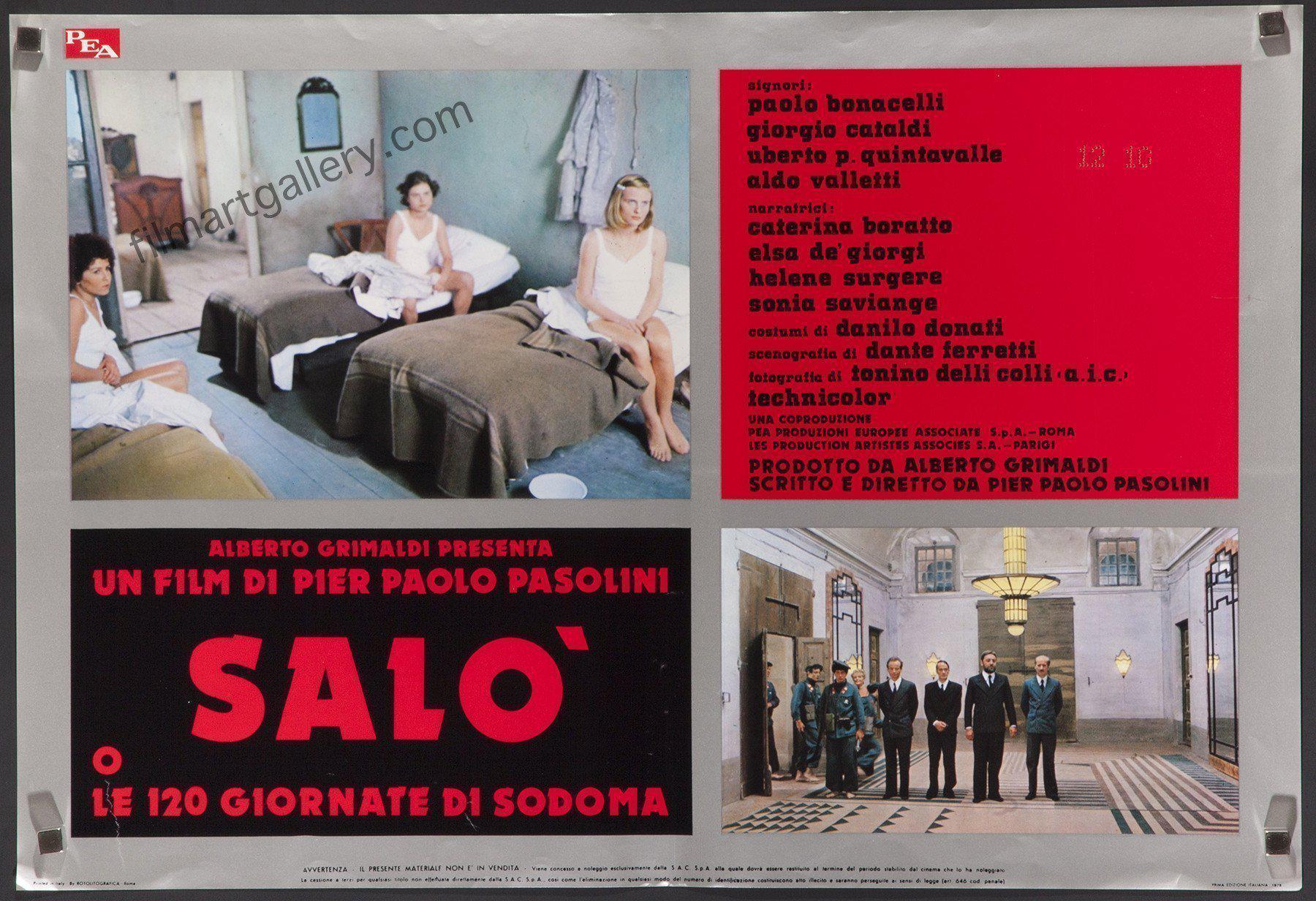 Salo Movie Poster 1976 Italian Photobusta (18x26)