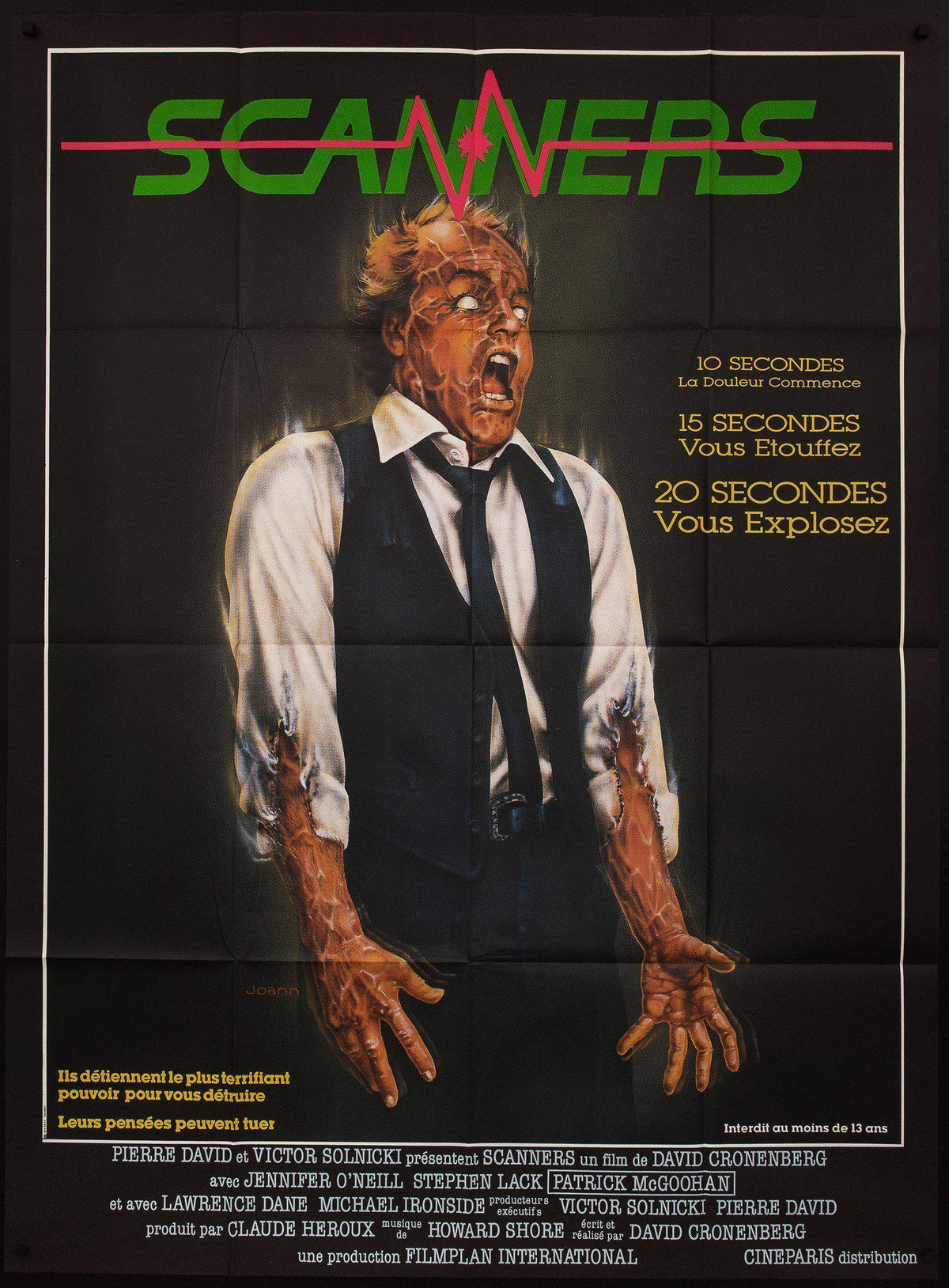 Scanners Movie Poster 1981 French 1 Panel (47x63)