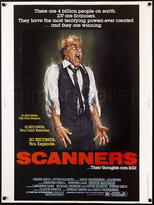 Scanners Movie Poster 1981 30x40