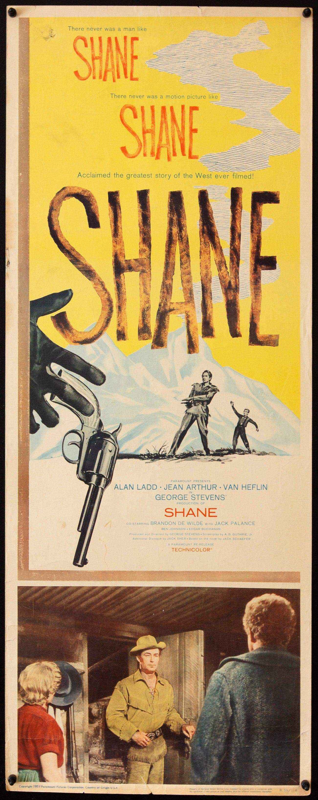 Shane Movie Poster 1959 RI Insert (14x36)