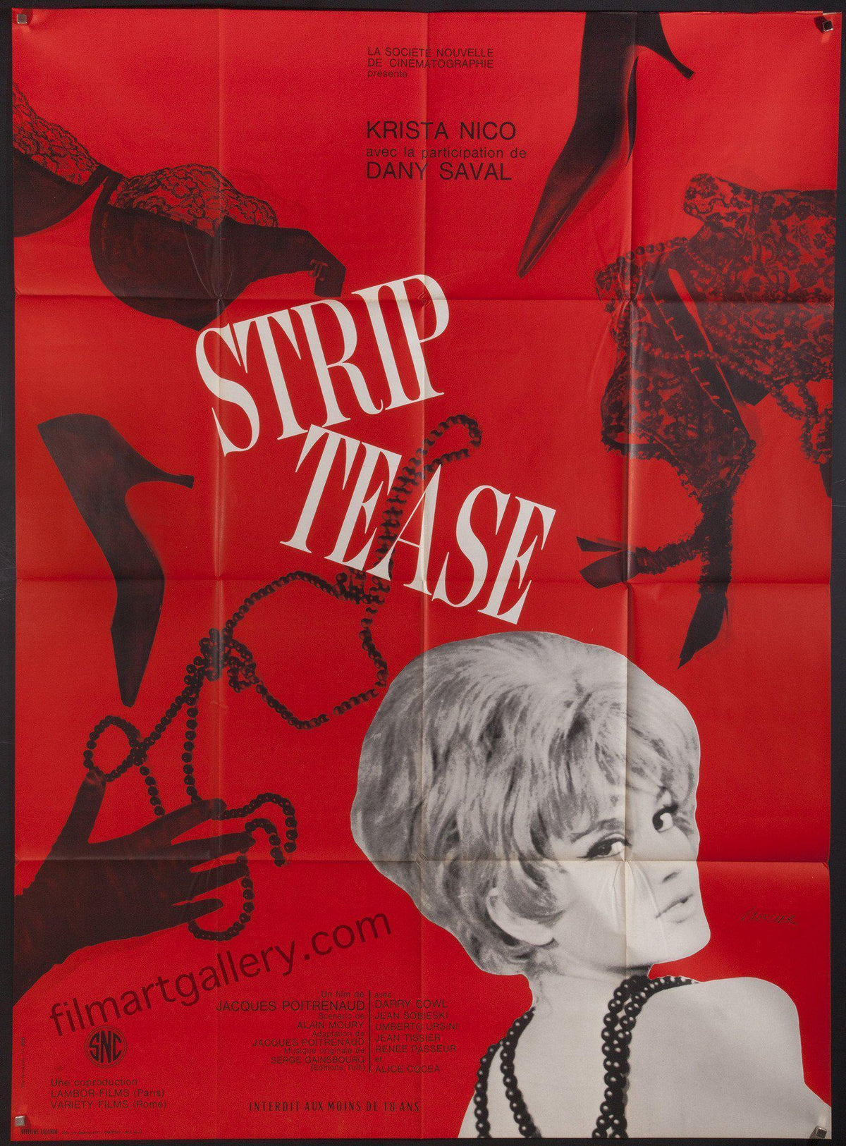 Strip Tease (Striptease) Movie Poster 1963 French 1 panel (47x63)