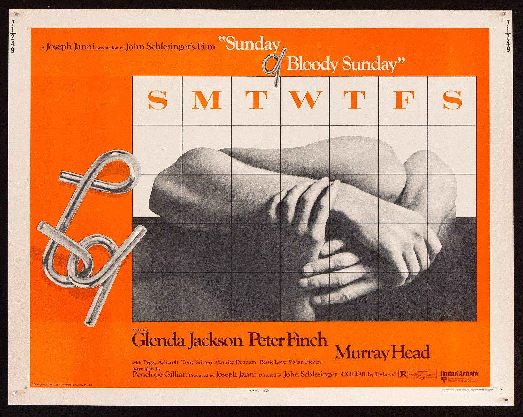 Sunday Bloody Sunday Movie Poster 1971 Half Sheet (22x28)