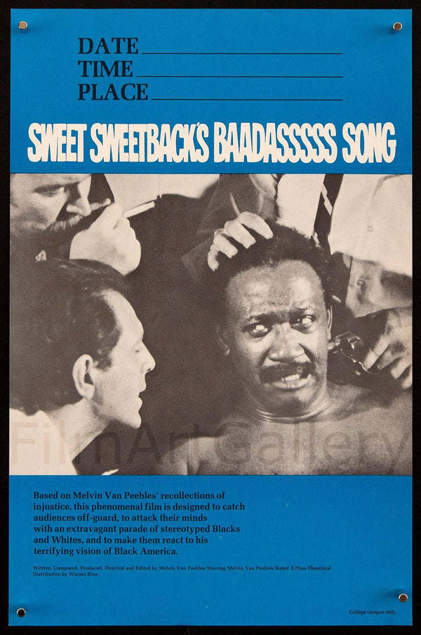 Sweet Sweetback's Baadasssss Song Movie Poster 1970's 8x13