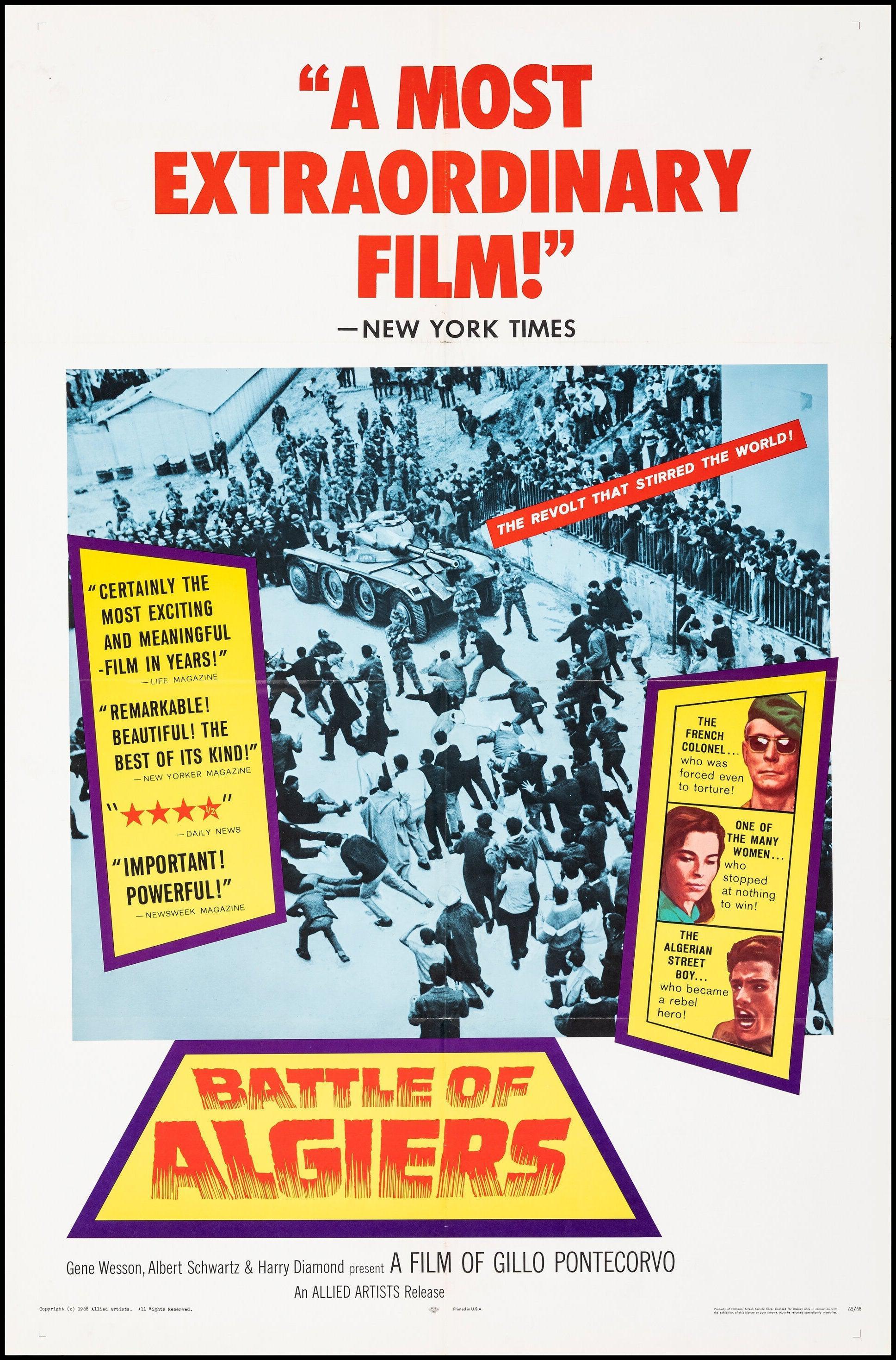 The Battle of Algiers Movie Poster 1968 1 Sheet (27x41)