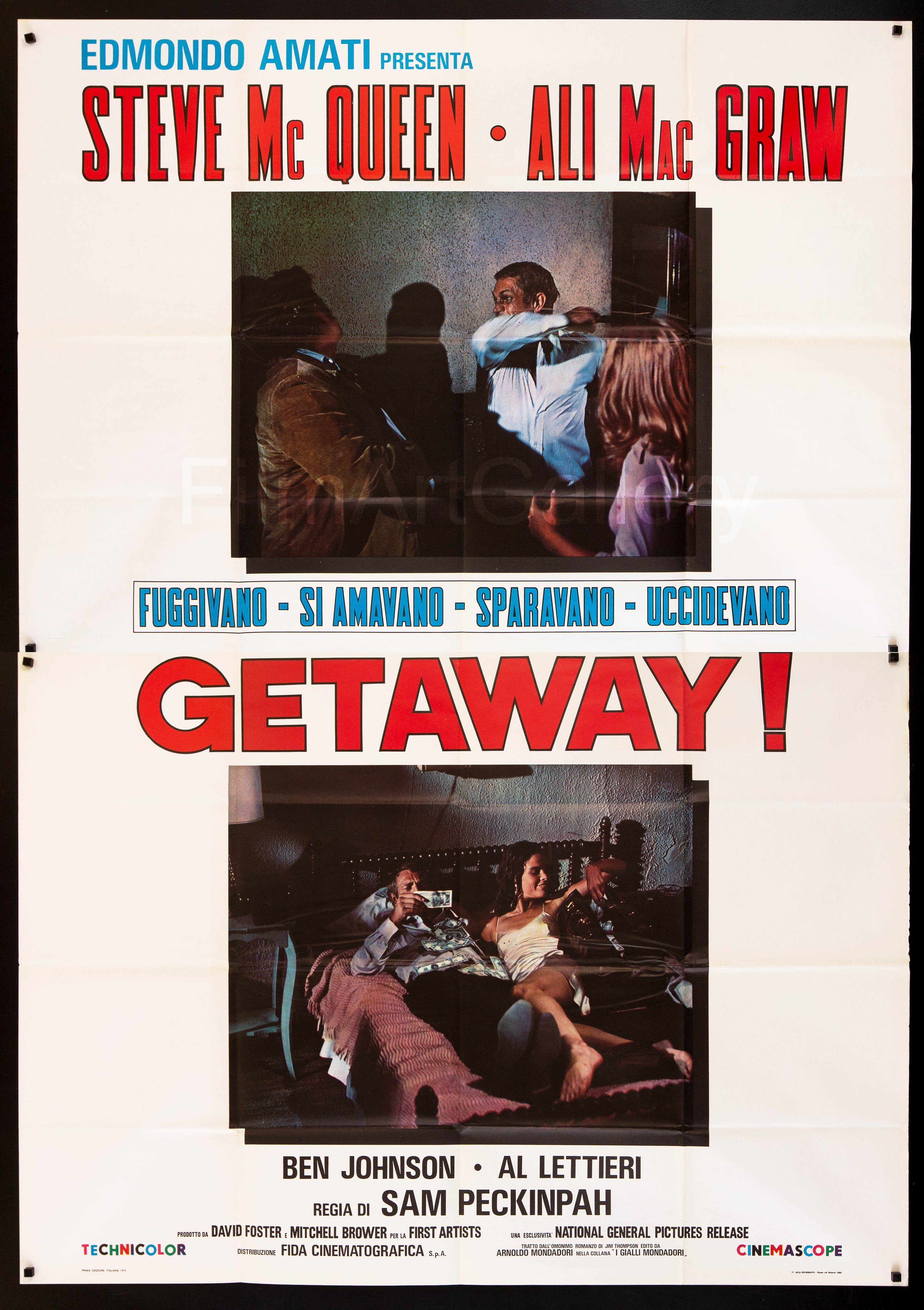The Getaway Movie Poster 1972 Italian 4 Foglio (55x78)