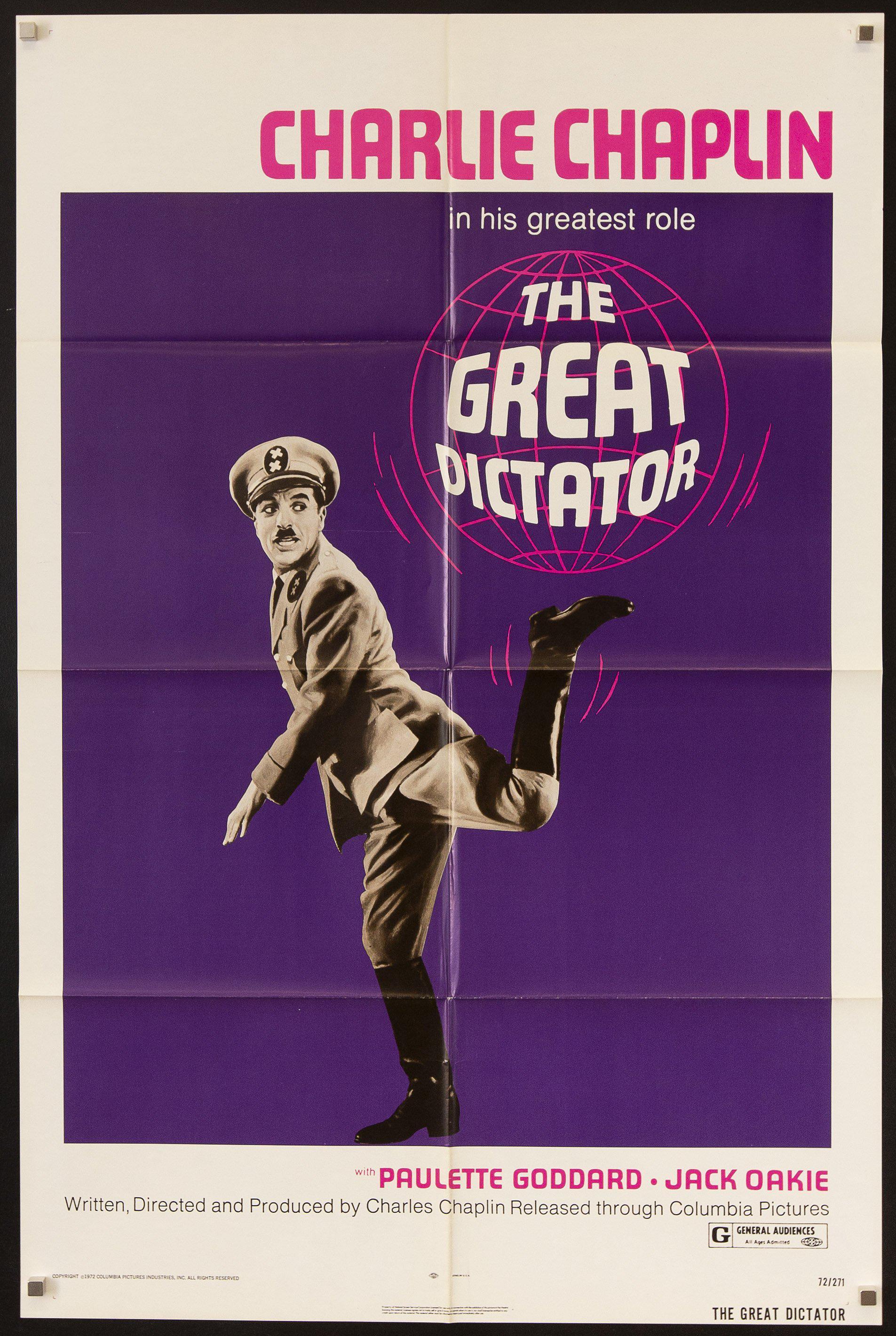 The Great Dictator Movie Poster 1972 RI 1 Sheet (27x41)