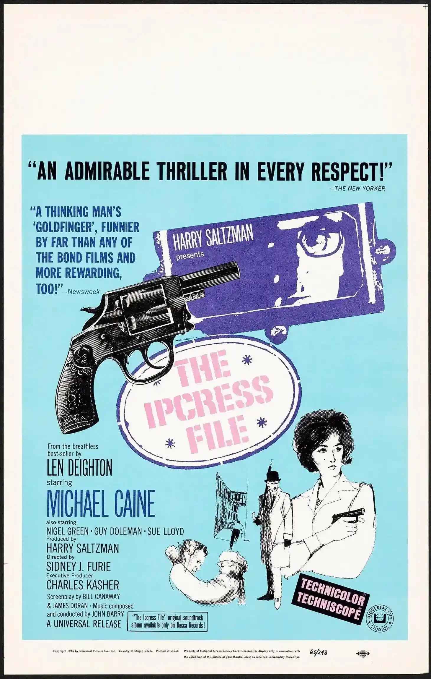 The Ipcress File Movie Poster 1965 Window Card (14x22)