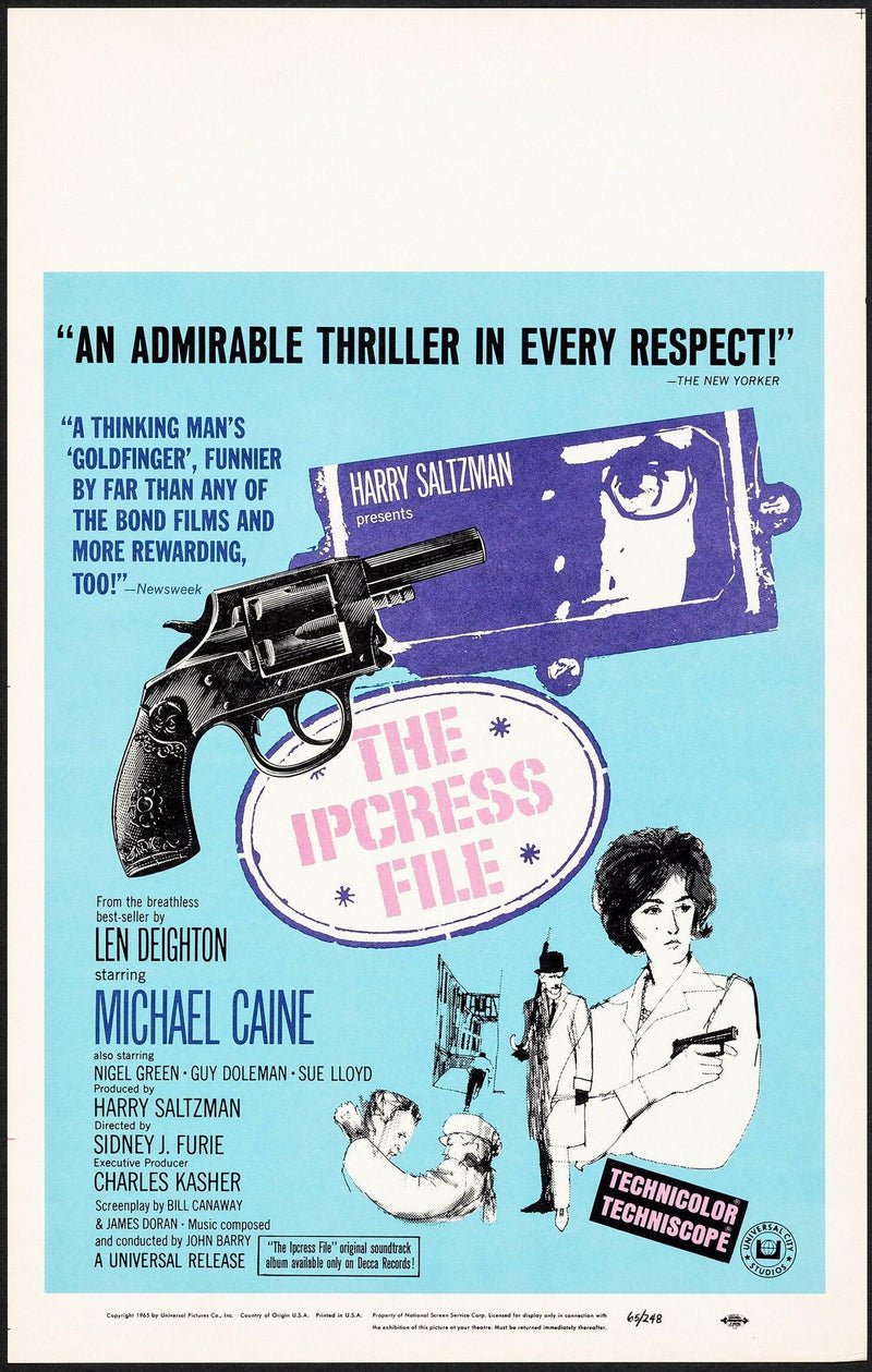 The Ipcress File Movie Poster 1965 Window Card (14x22)