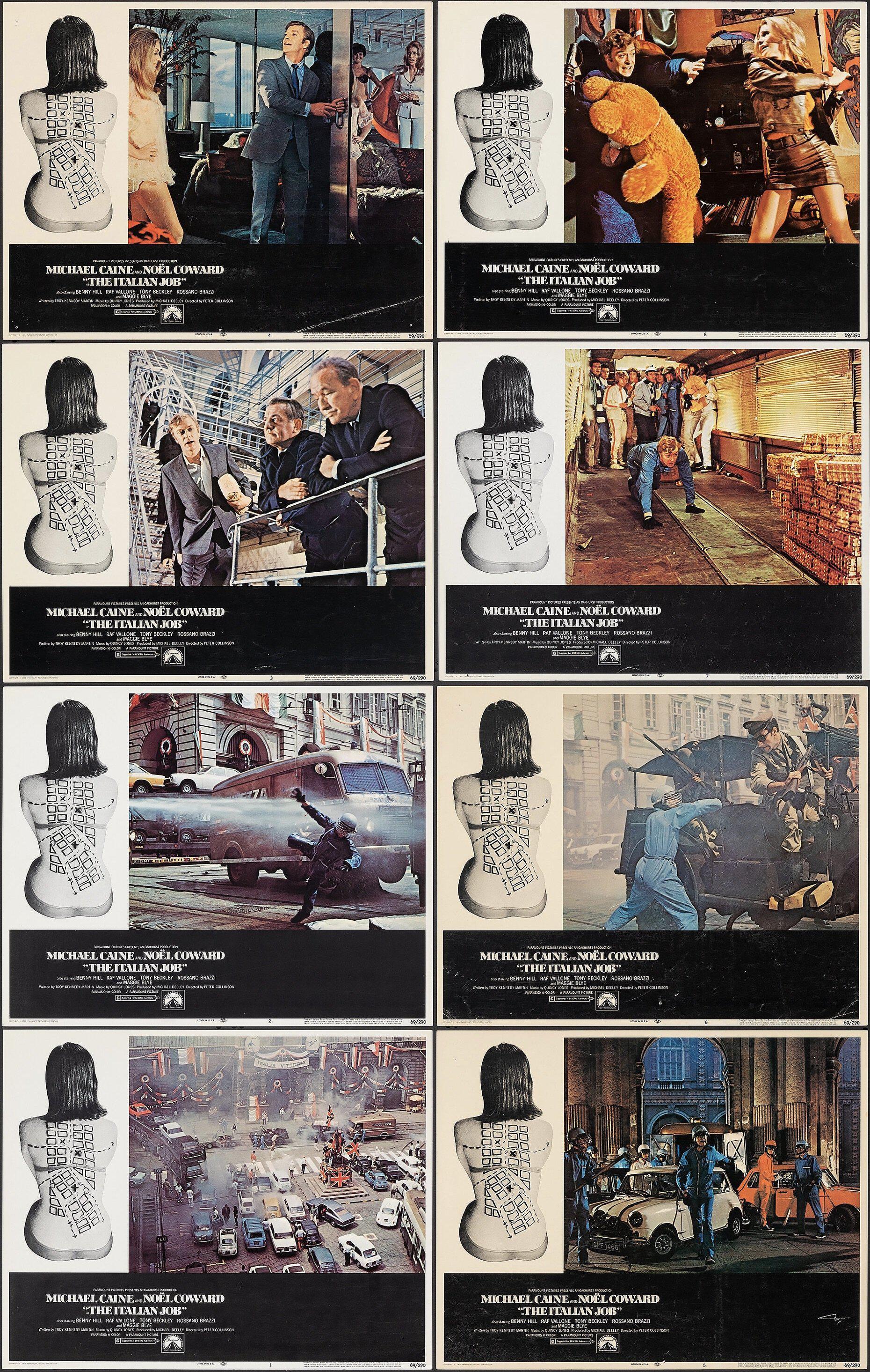 The Italian Job Movie Poster 1969 Lobby Card Set of 8 (11"x14")