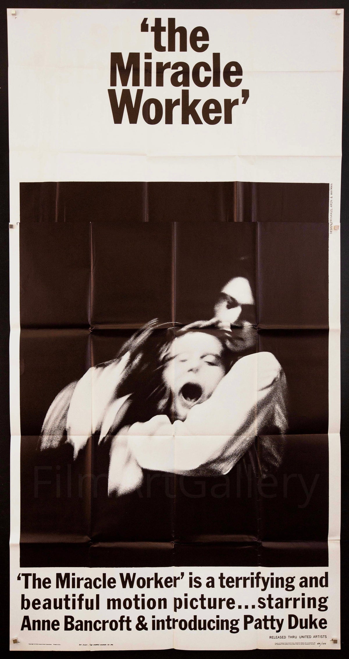 The Miracle Worker Movie Poster 1962 3 Sheet (41x81)